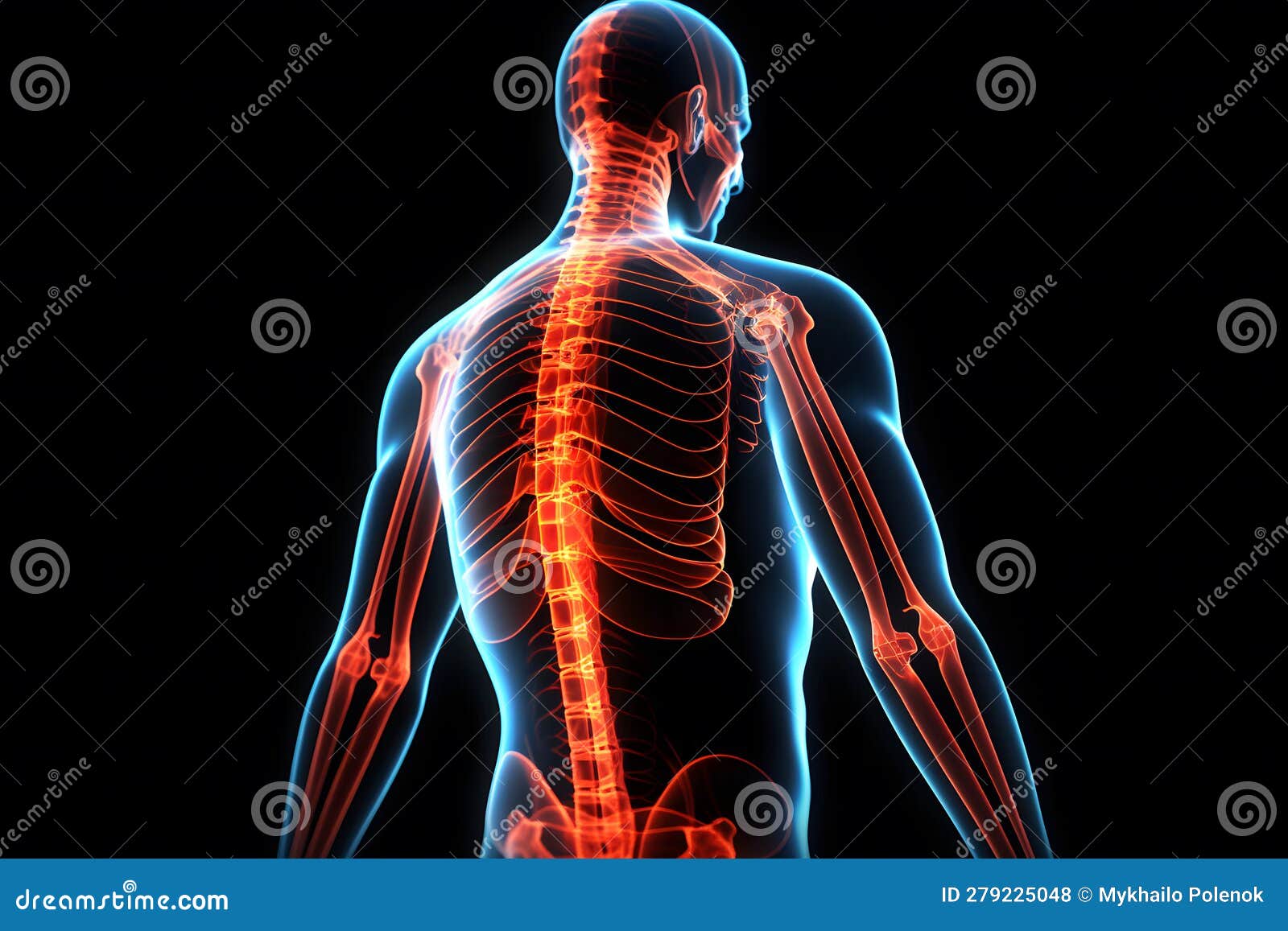 Illustration of a Painful Spine. Neural Network AI Generated Stock ...