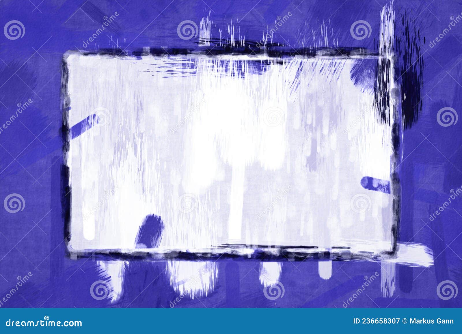 Painted blue color frame stock illustration. Illustration of canvas ...