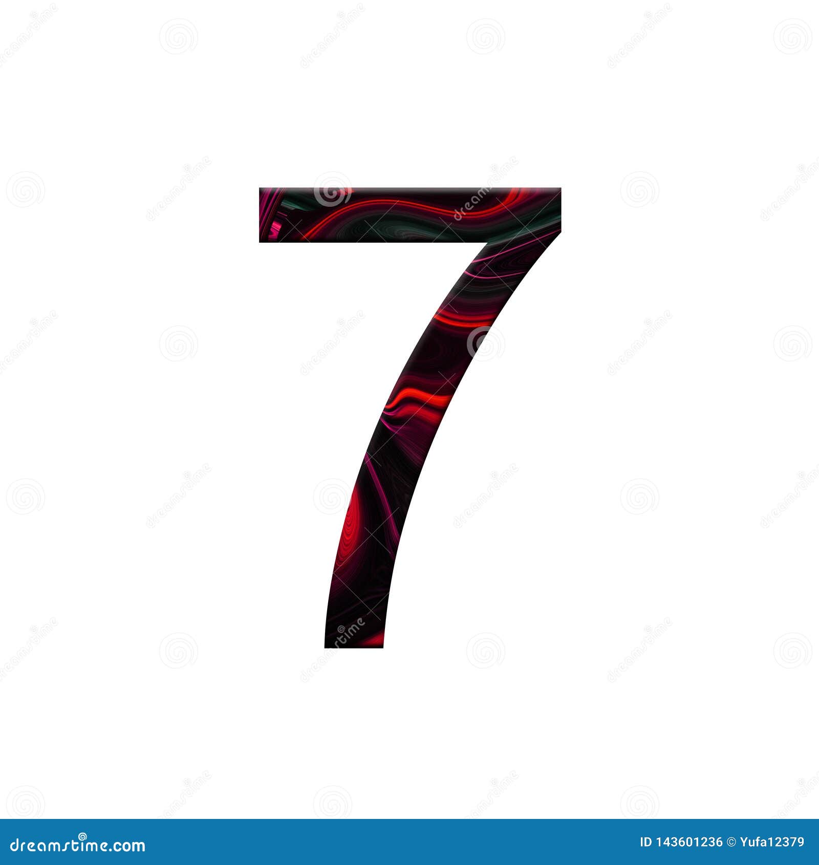 Illustration Painted Red ,cyberpunk Color , Elements Design, Number 7 ...