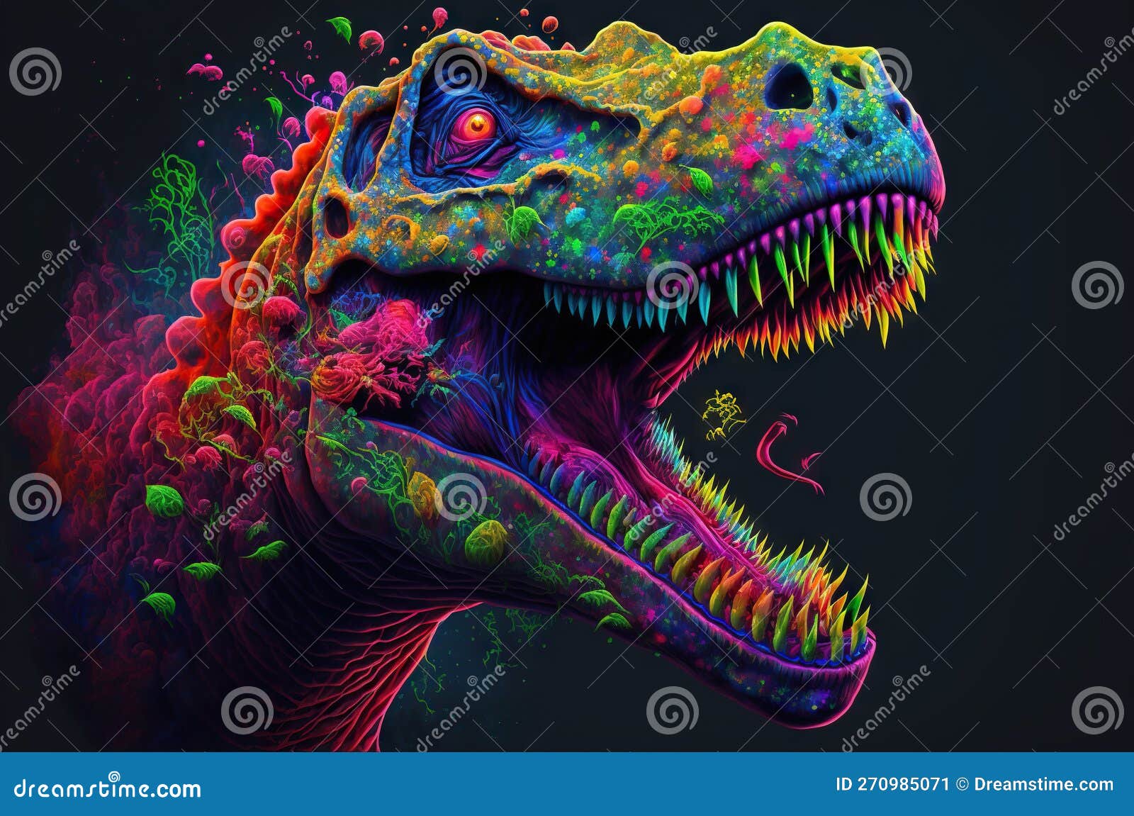 Illustration of the Painted T-rex Stock Illustration - Illustration of ...