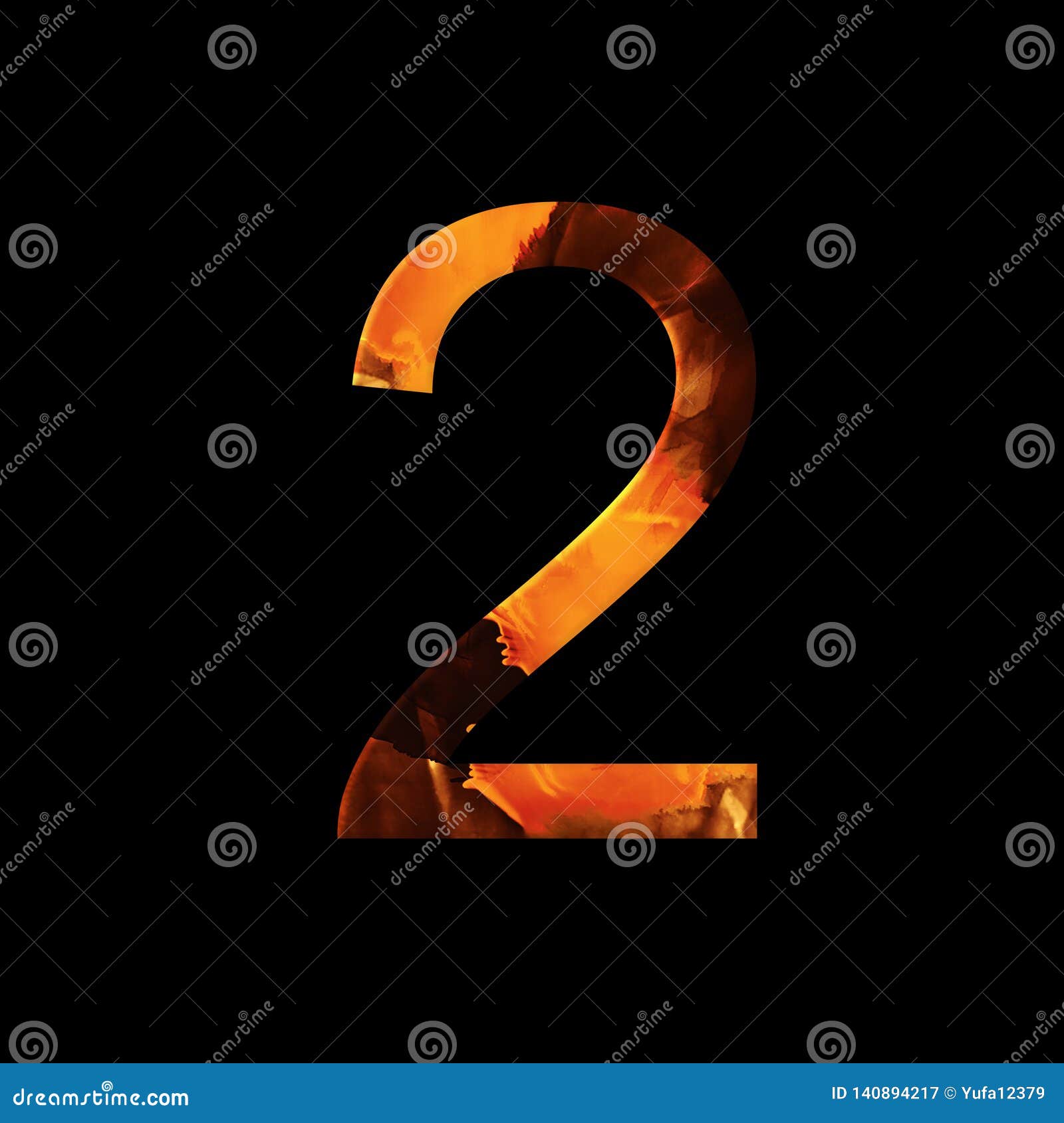 Illustration Painted Watercolor, Elements Design, Number 2 Stock ...