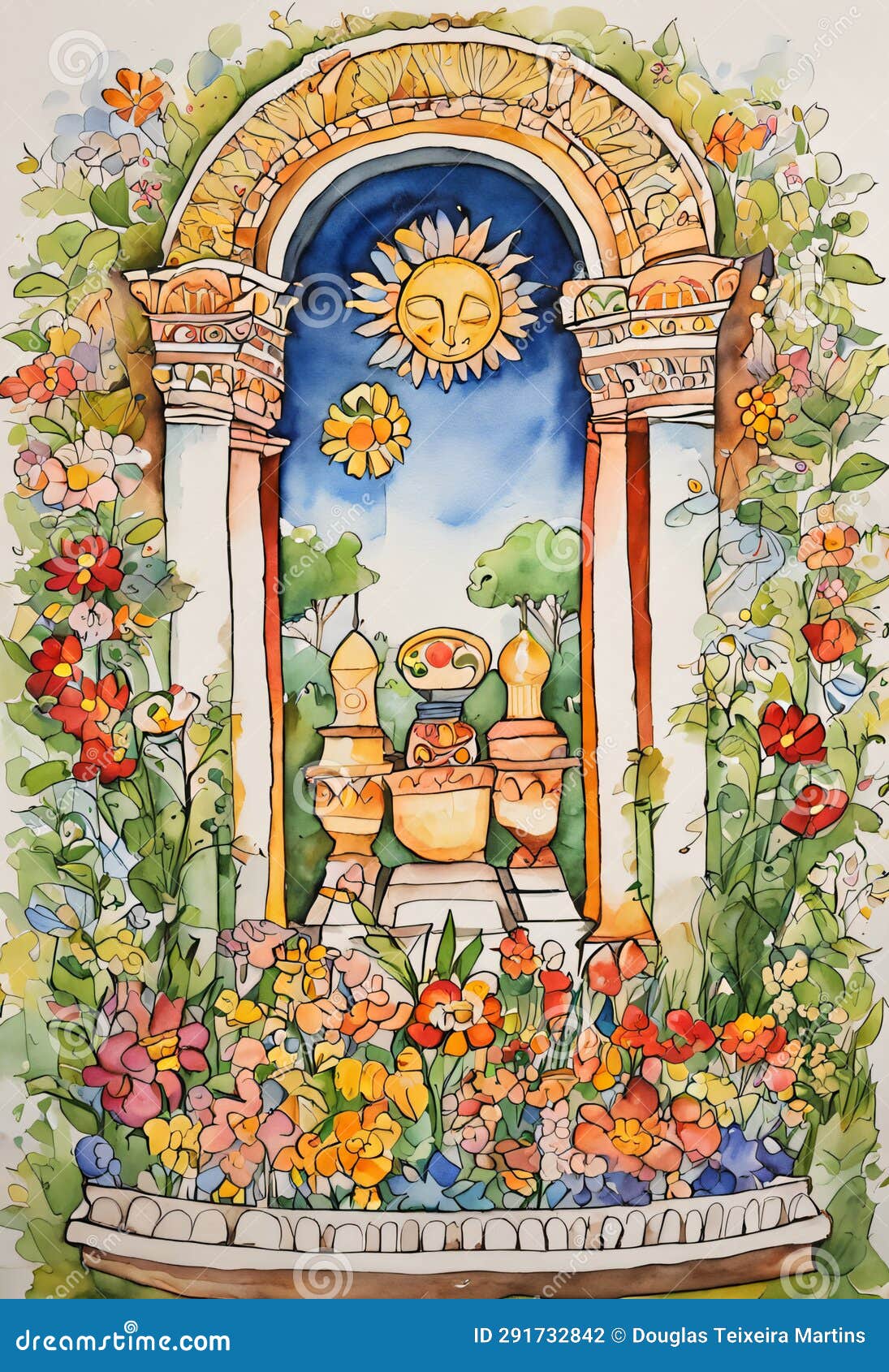 Illustration of Paintings Representing Religious Rituals with Their ...