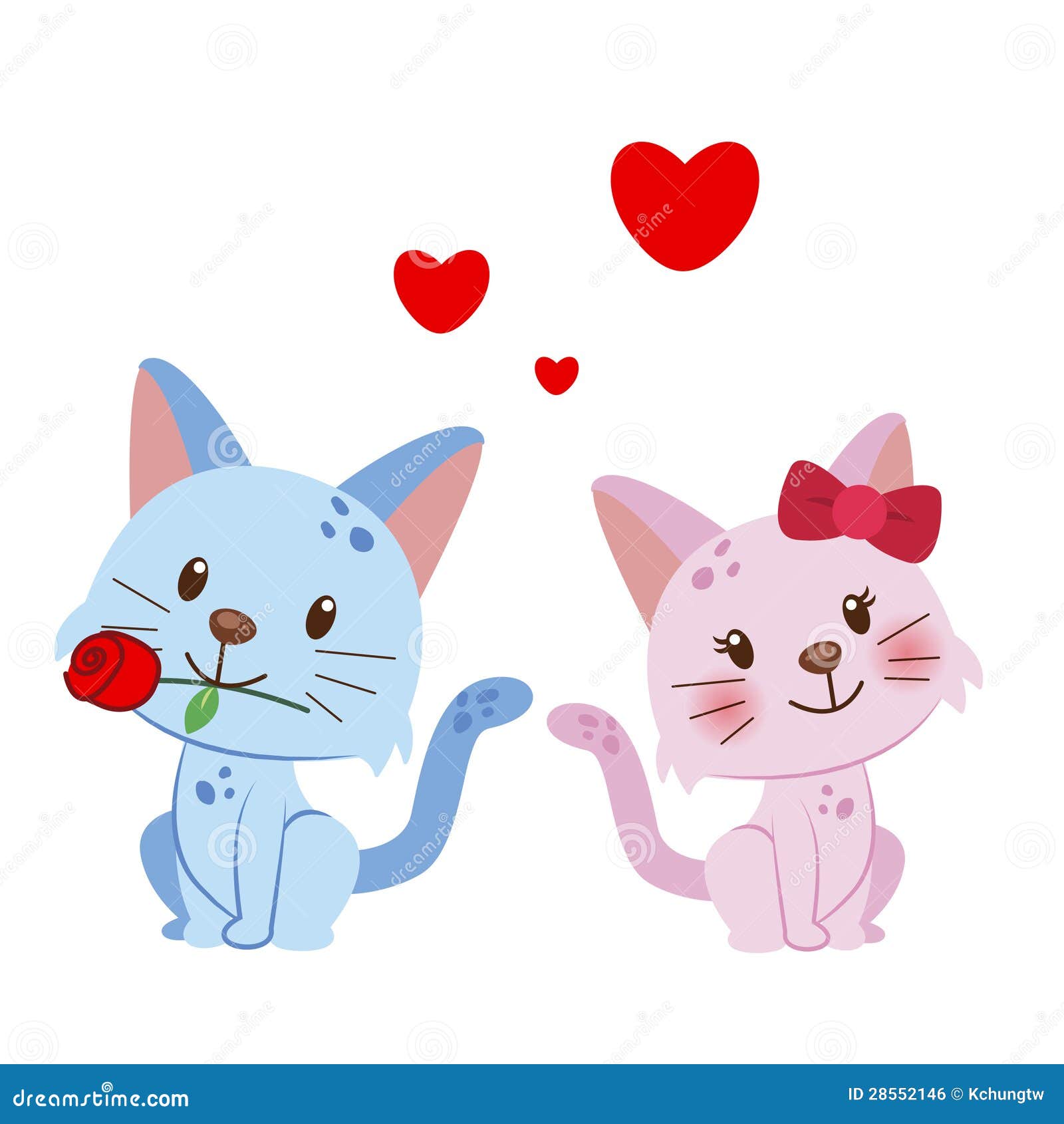 Illustration of a Pair of Cat Stock Vector - Illustration of decor ...