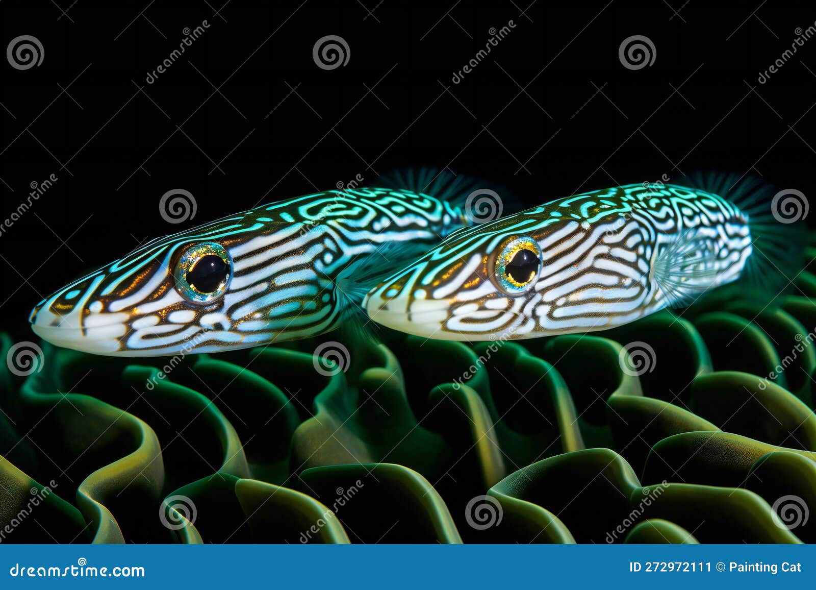 A Pair Common Ghost Goby, Abstract Background, Animals, Marine Life ...
