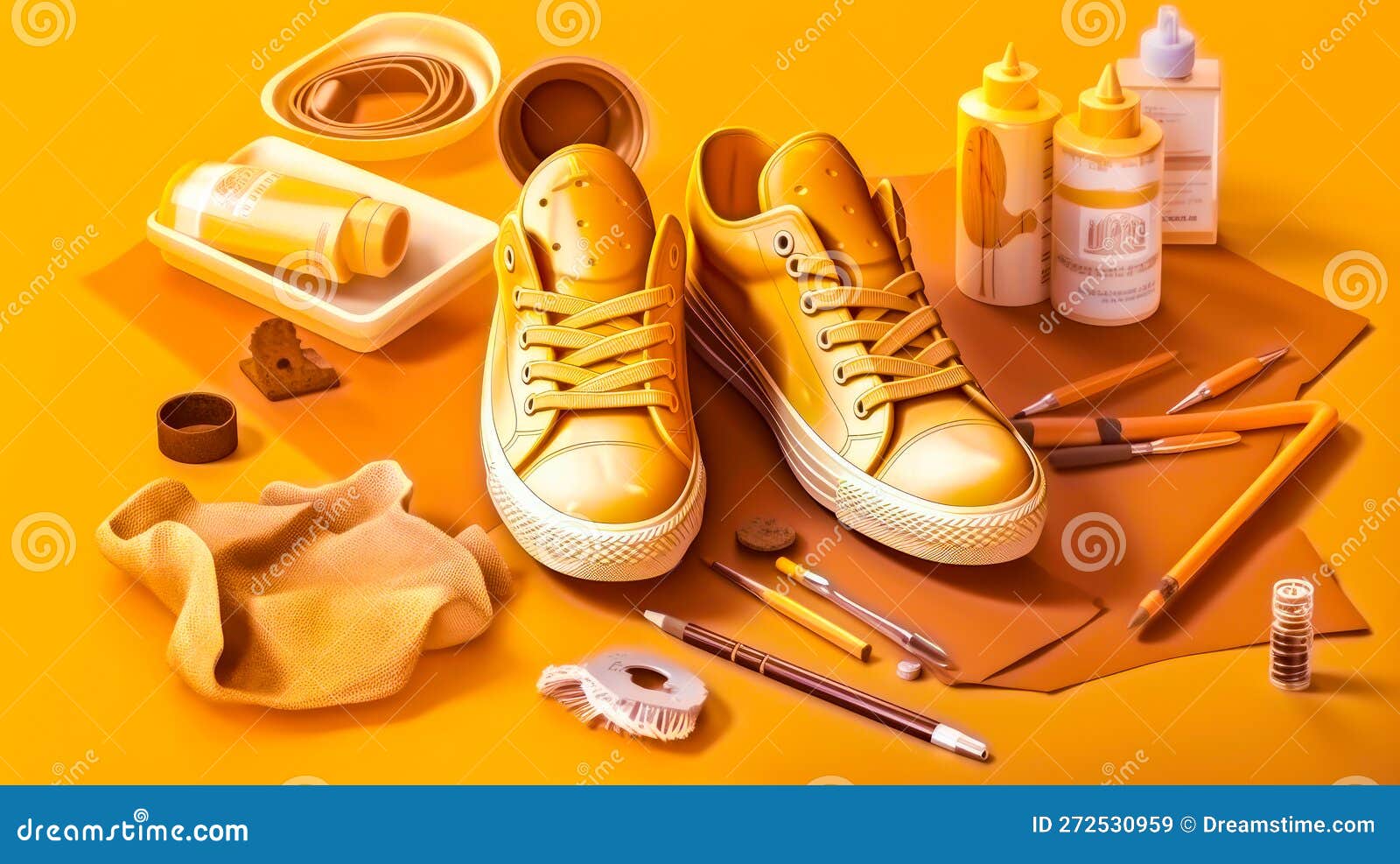 An Illustration of Pair of Converse Shoes on an Orange Background ...