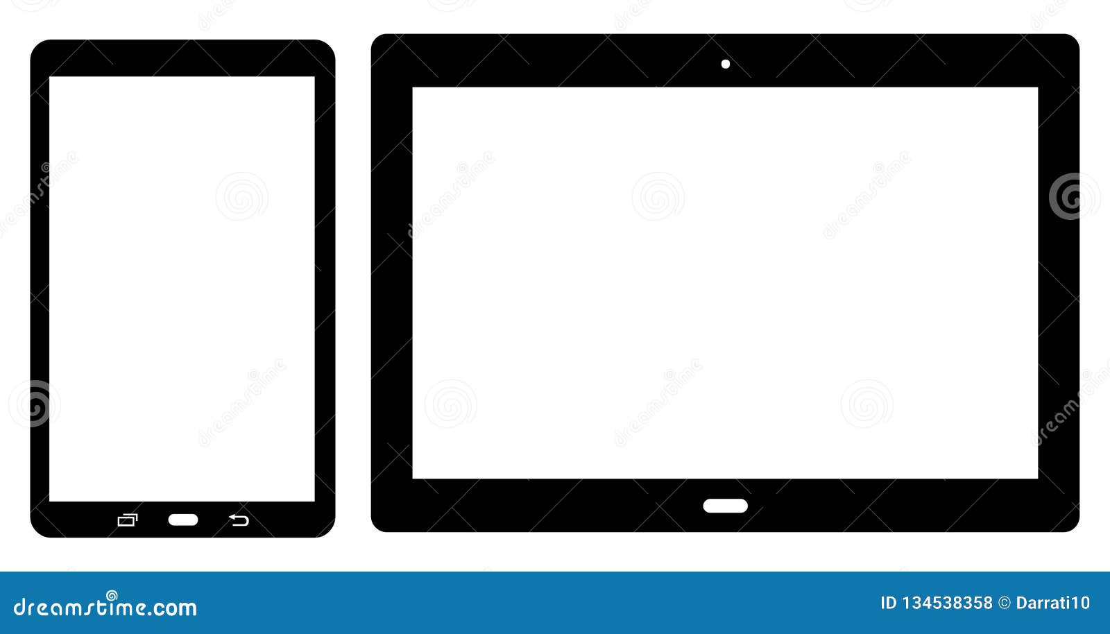 Tablet screens stock vector. Illustration of painted - 134538358