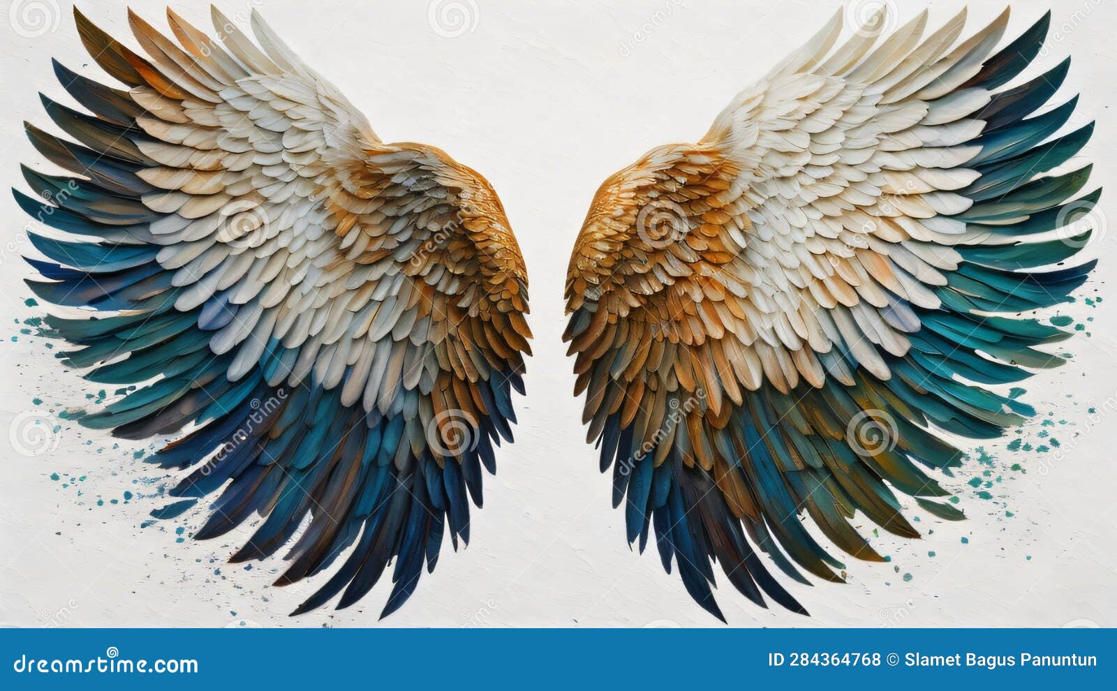 Illustration of a Pair of Dirty Wings for Mockup Stock Illustration ...