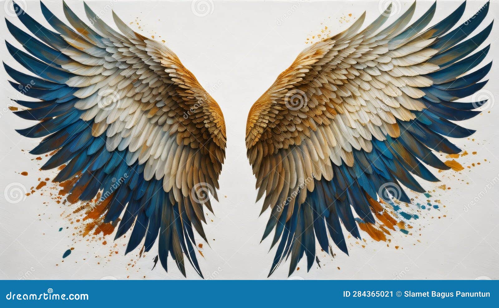 Illustration of a Pair of Dirty Wings for Mockup Stock Illustration ...