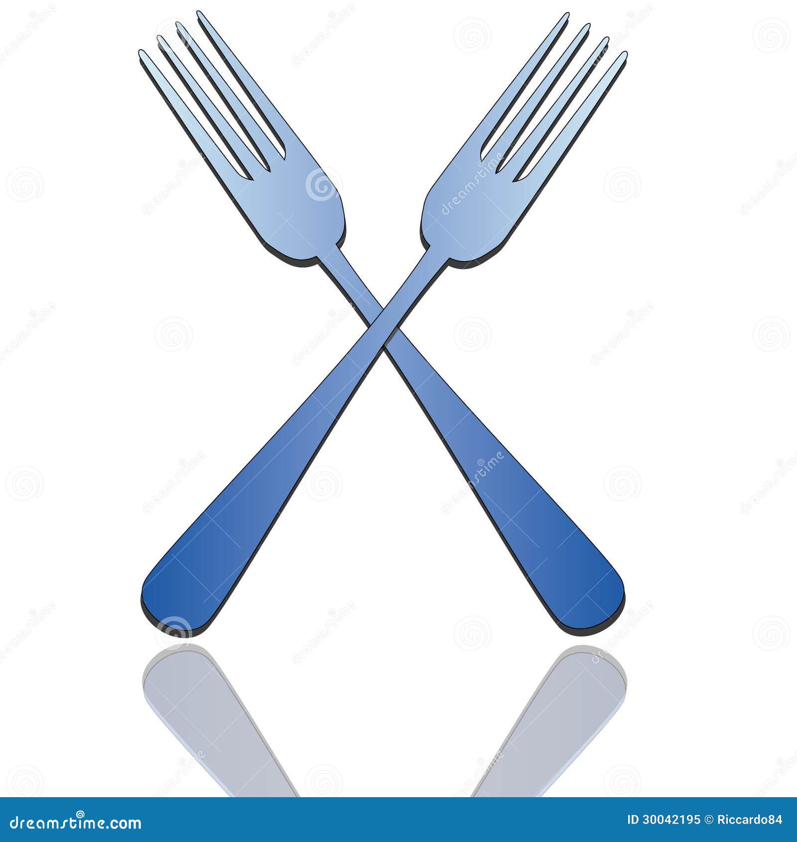 Pair of forks stock vector. Illustration of silver, fast - 30042195