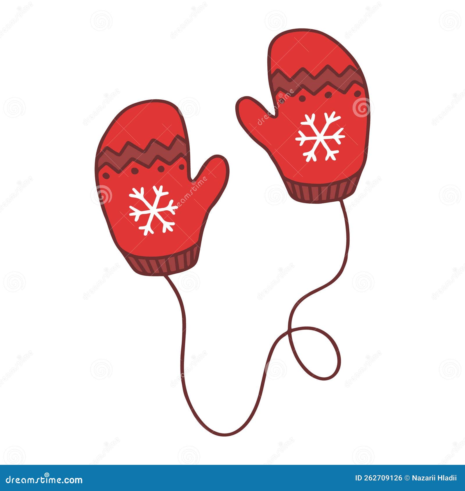 Illustration of Pair of Red Mittens. Winter Wear Stock Vector ...