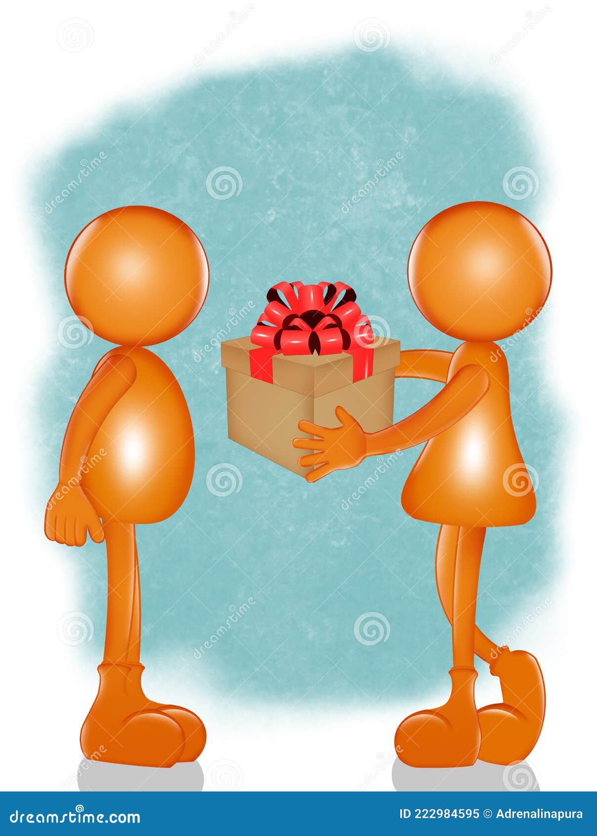 Pair of stick figures gift stock illustration. Illustration of male ...