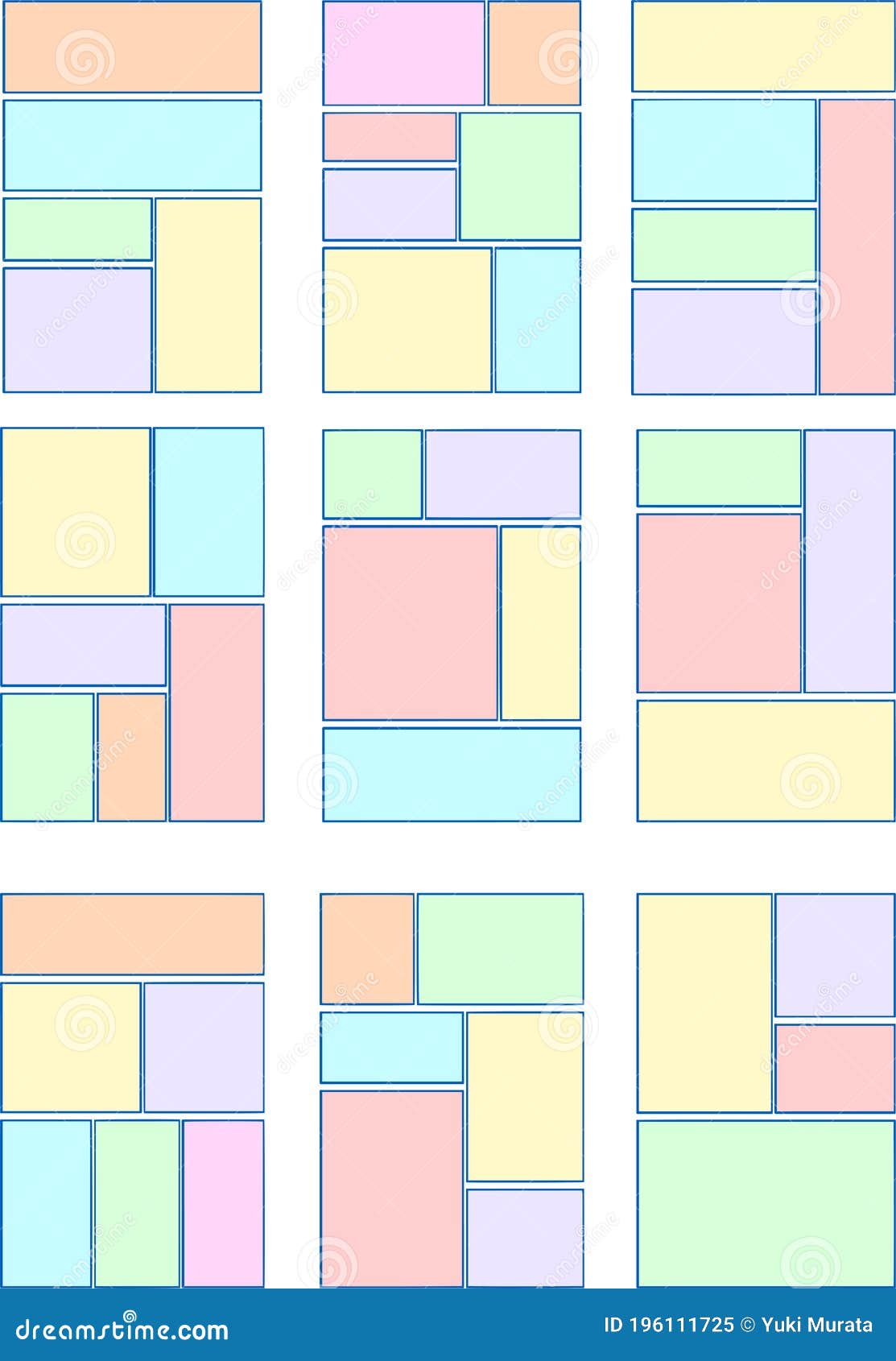 Illustration of a Pale Color Cartoon Frame Set Stock Vector ...