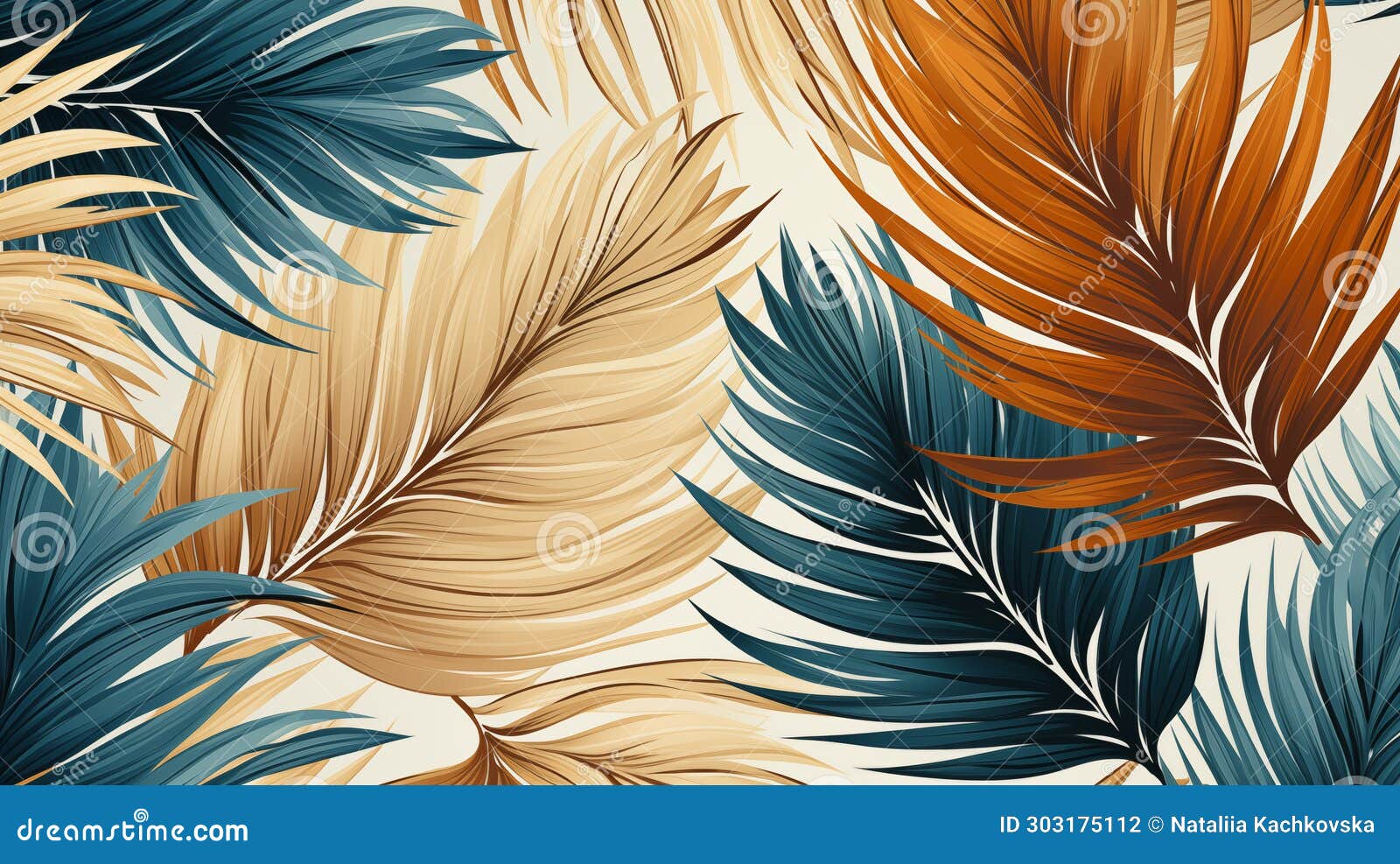 Palm leaf pattern stock illustration. Illustration of drawing - 303175112