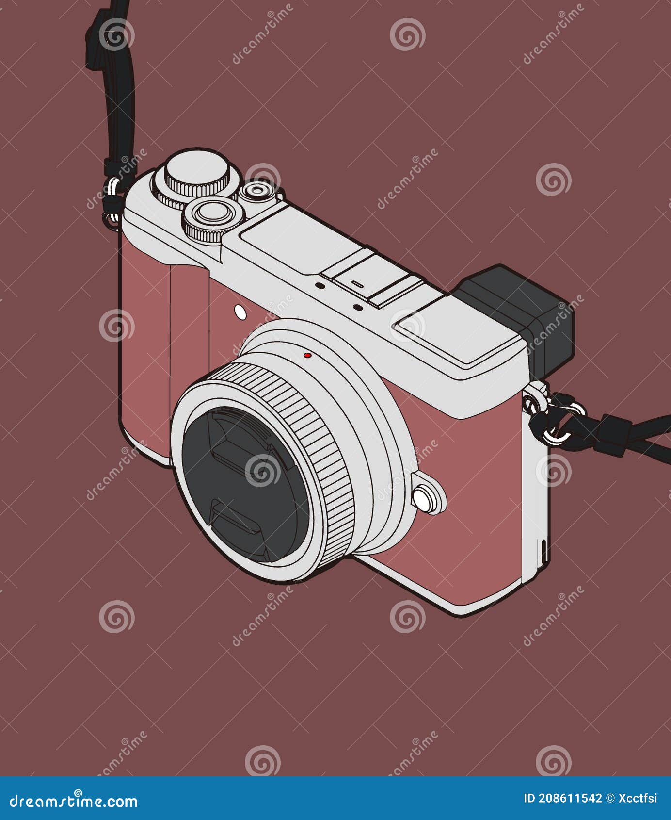 Mirrorless Digital Camera Cartoon Illustration Stock Image ...
