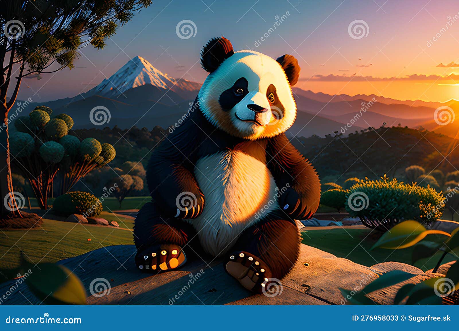 Illustration of Panda in Natural Environment Stock Illustration ...