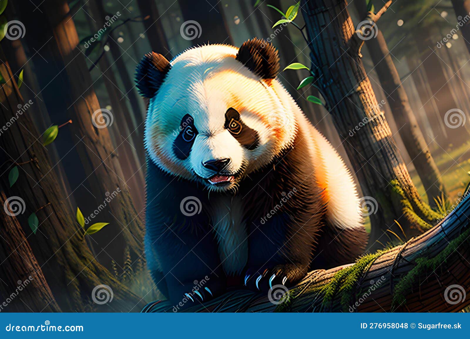 Illustration of Panda in Natural Environment Stock Illustration ...