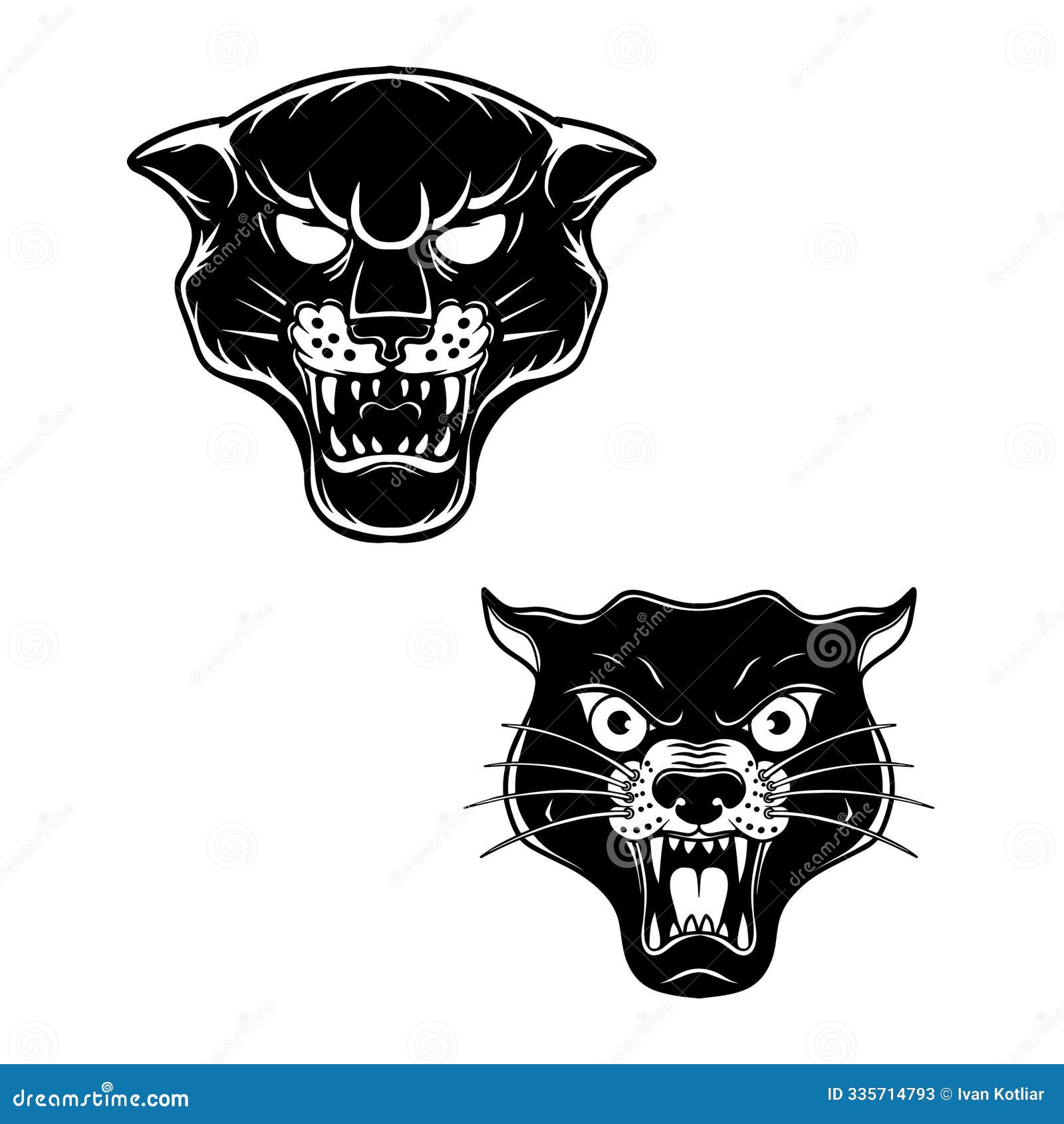Illustration of Panther Head. Design Element for Logo, Label, Sign ...