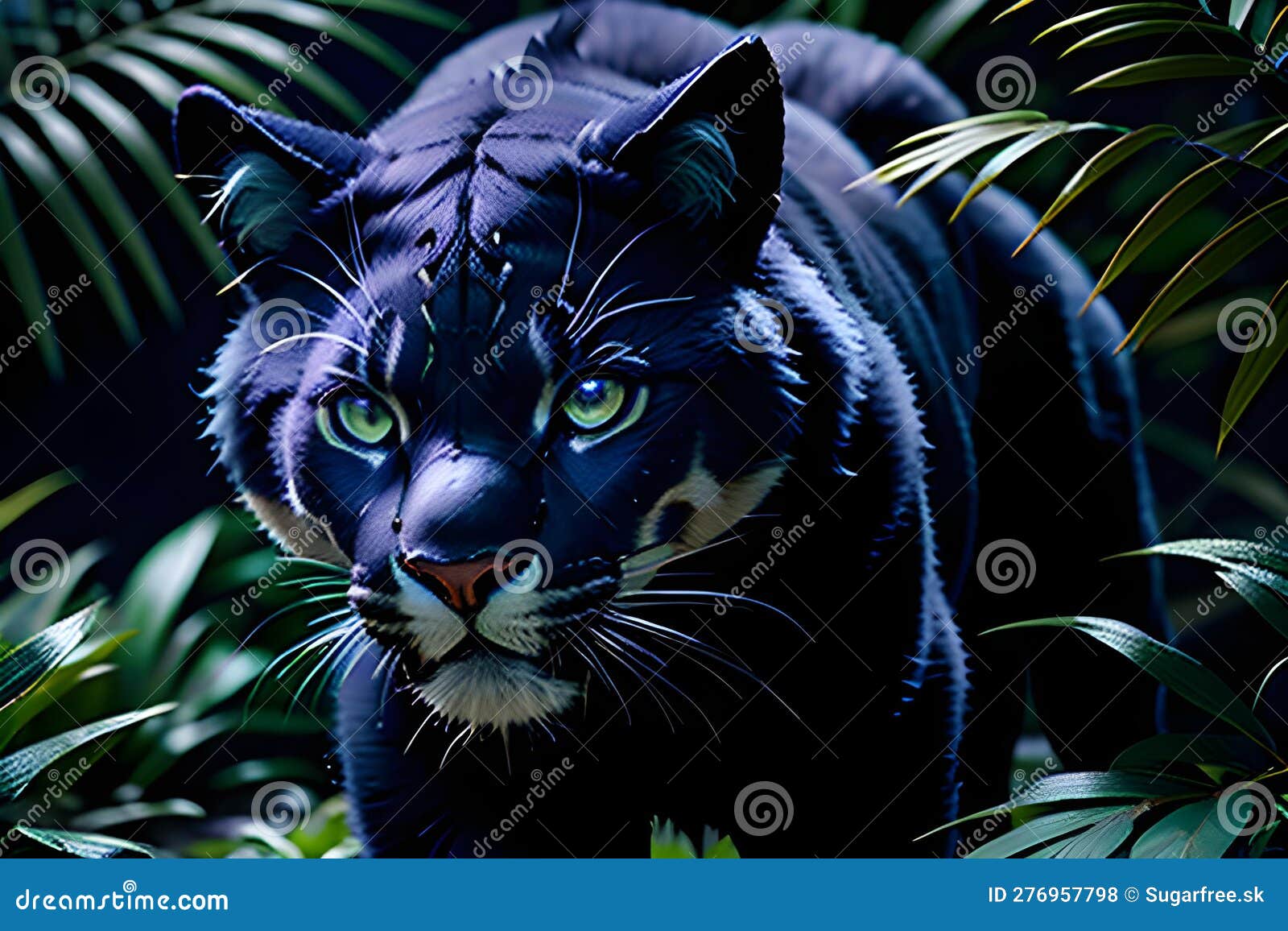 Illustration of Panther in Natural Environment, Outdoors Stock ...