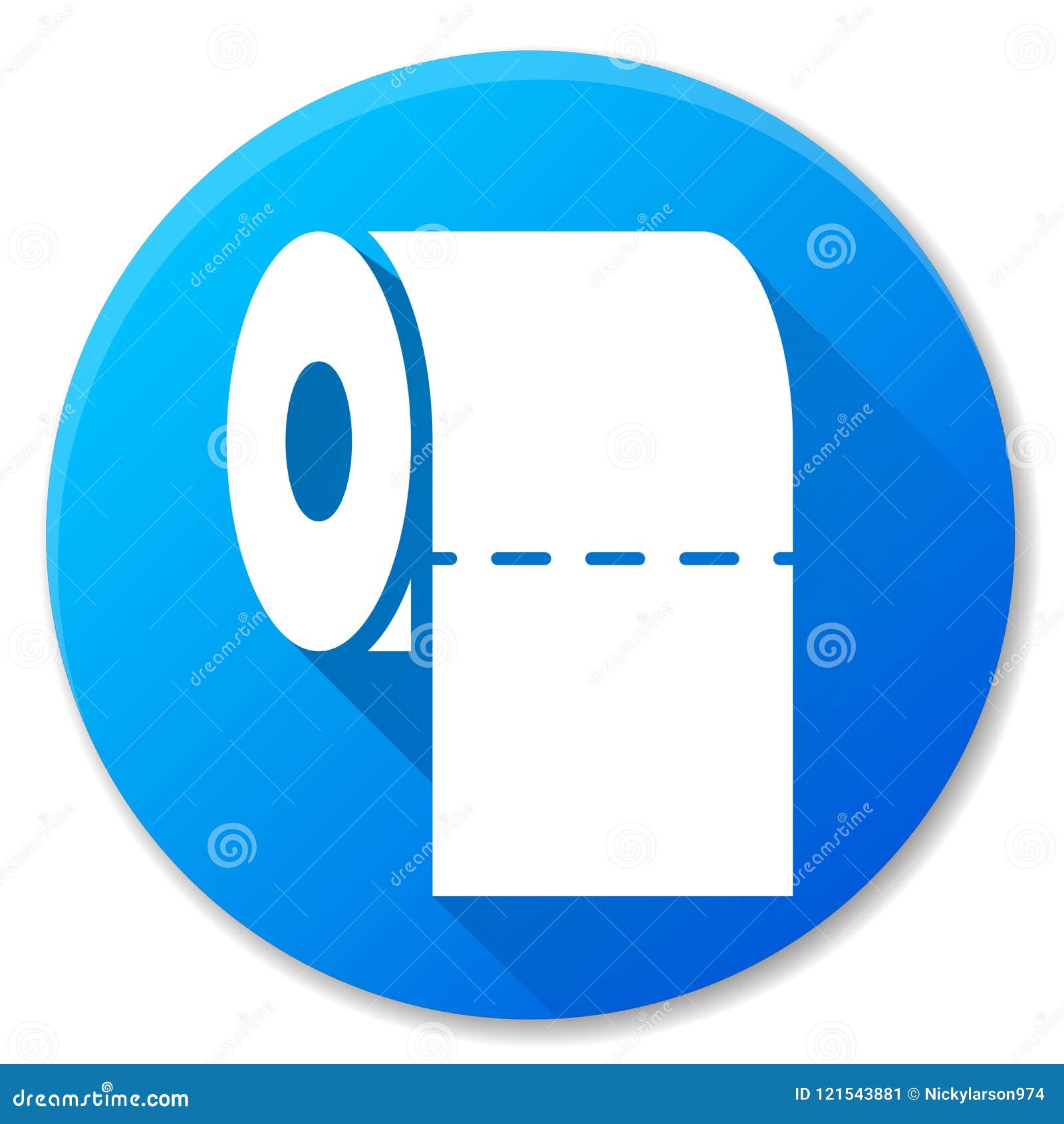 Paper Roll Blue Circle Icon Stock Vector - Illustration of scroll ...