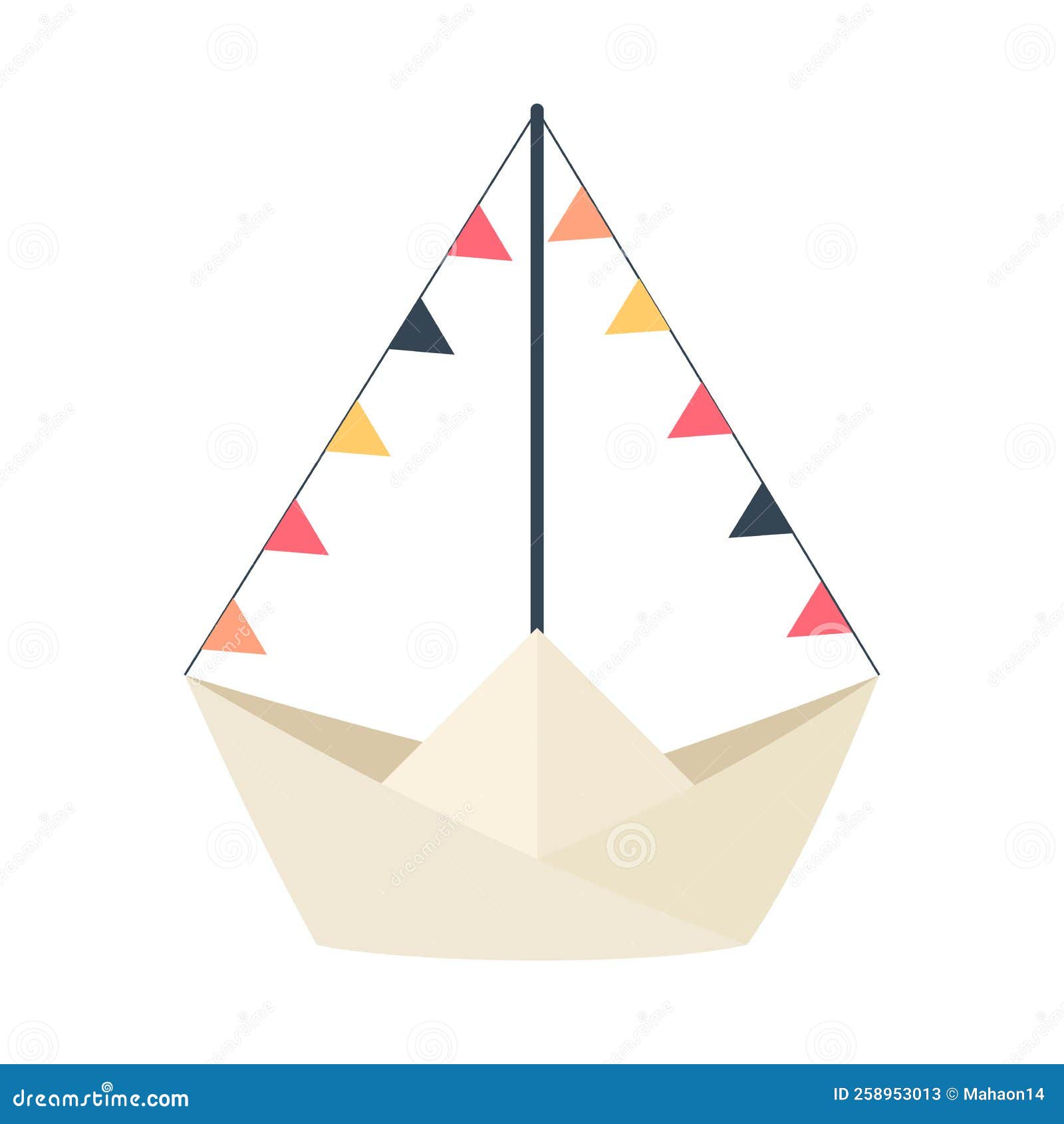 Paper Ship Flat Vector Illustration Stock Vector - Illustration of ...