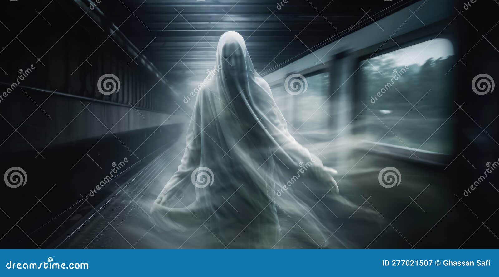 Paranormal Activity of an Apparition Approaching Stock Illustration ...