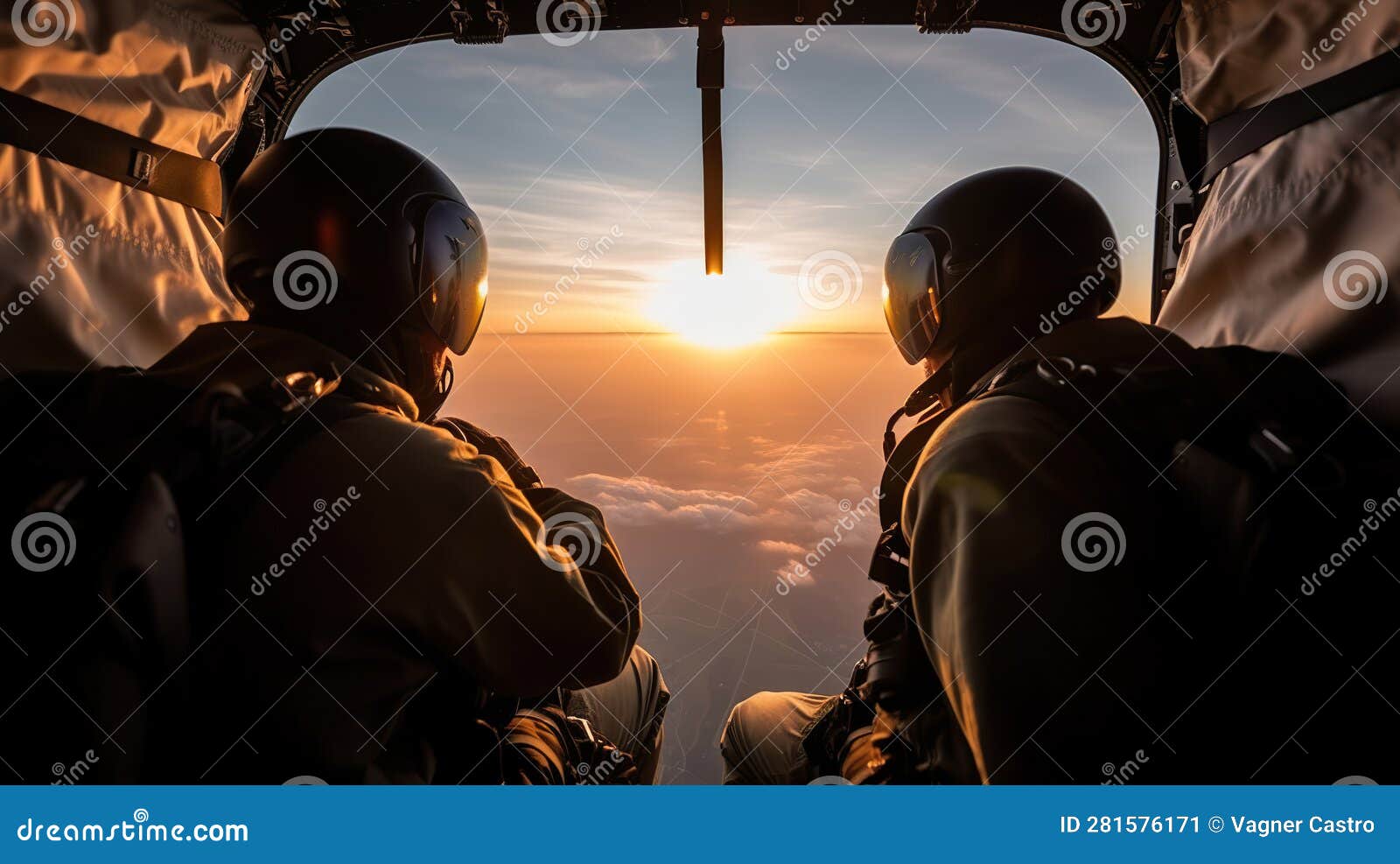Two Paratroopers Jump From The Plane. Cartoon Vector | CartoonDealer ...
