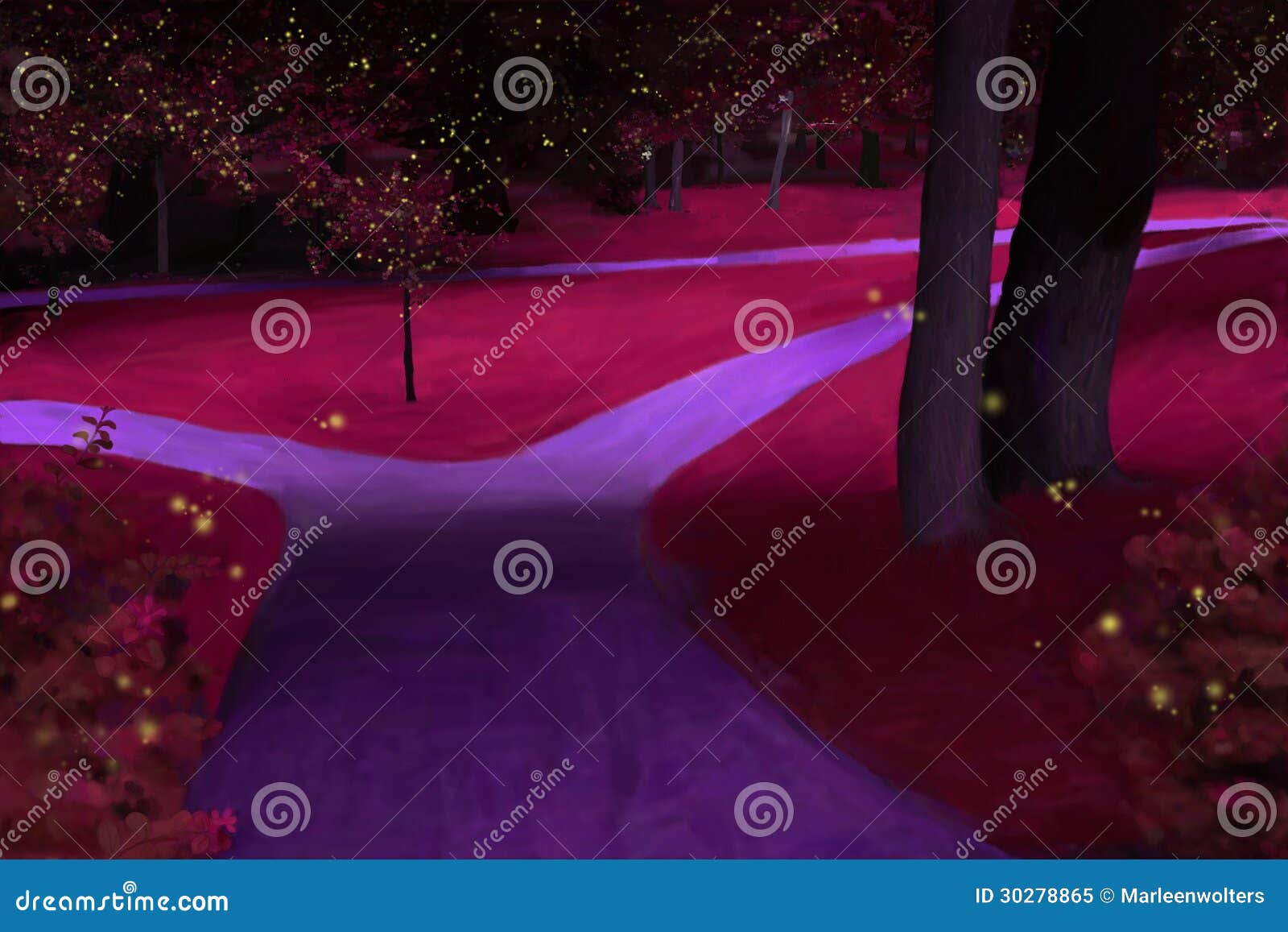 Park by night stock illustration. Illustration of peaceful - 30278865
