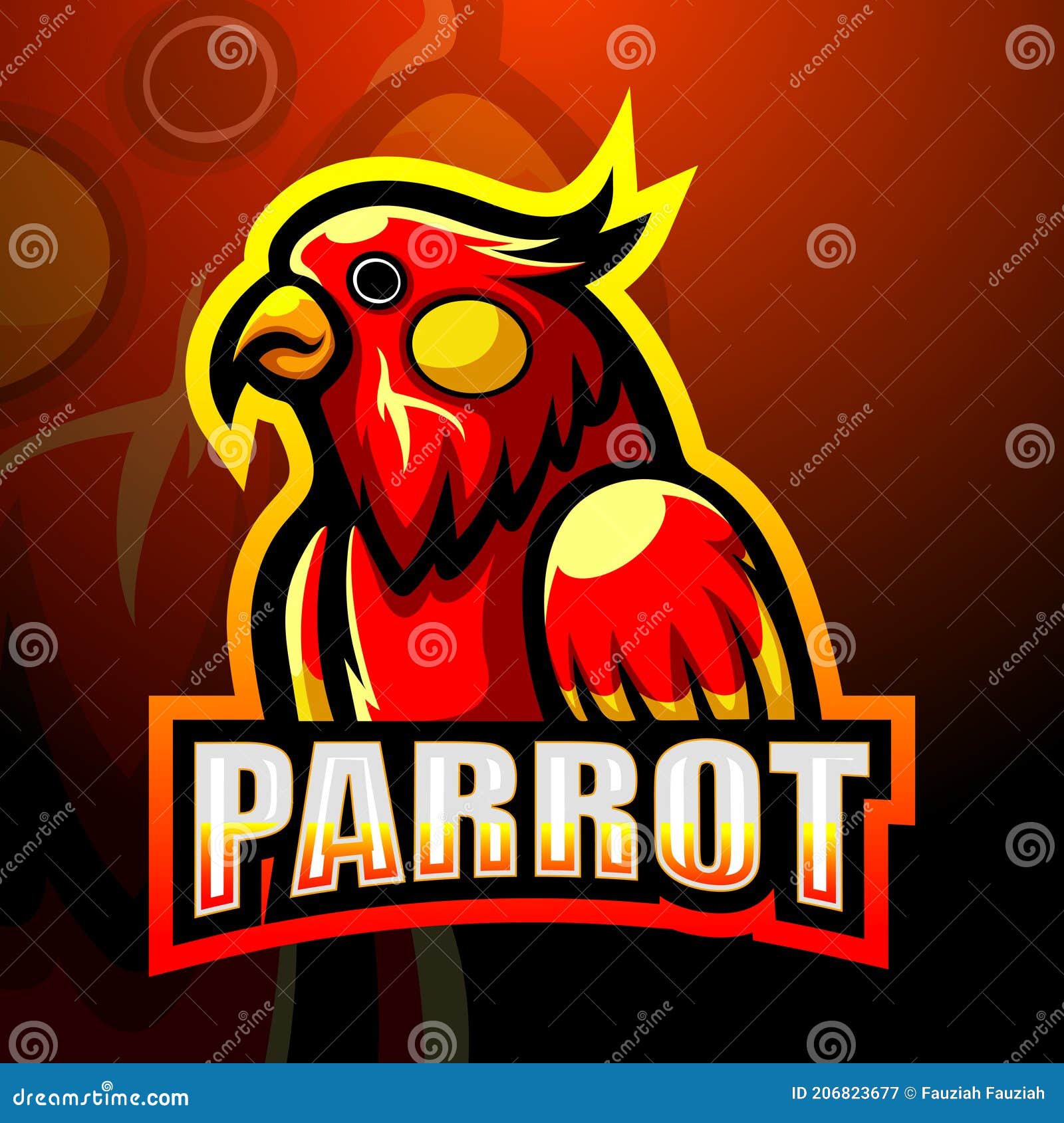 Parrot Mascot Logo Vector Illustration | CartoonDealer.com #244148064