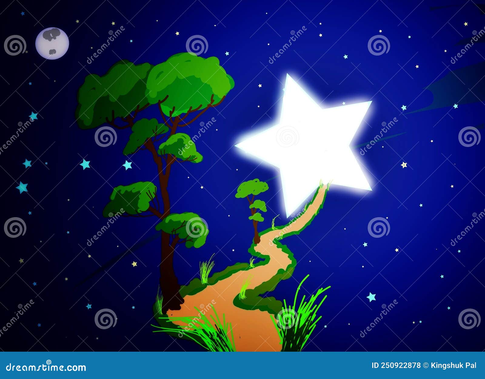 Illustration of a Path To Star. Stock Photo - Image of astronomy ...