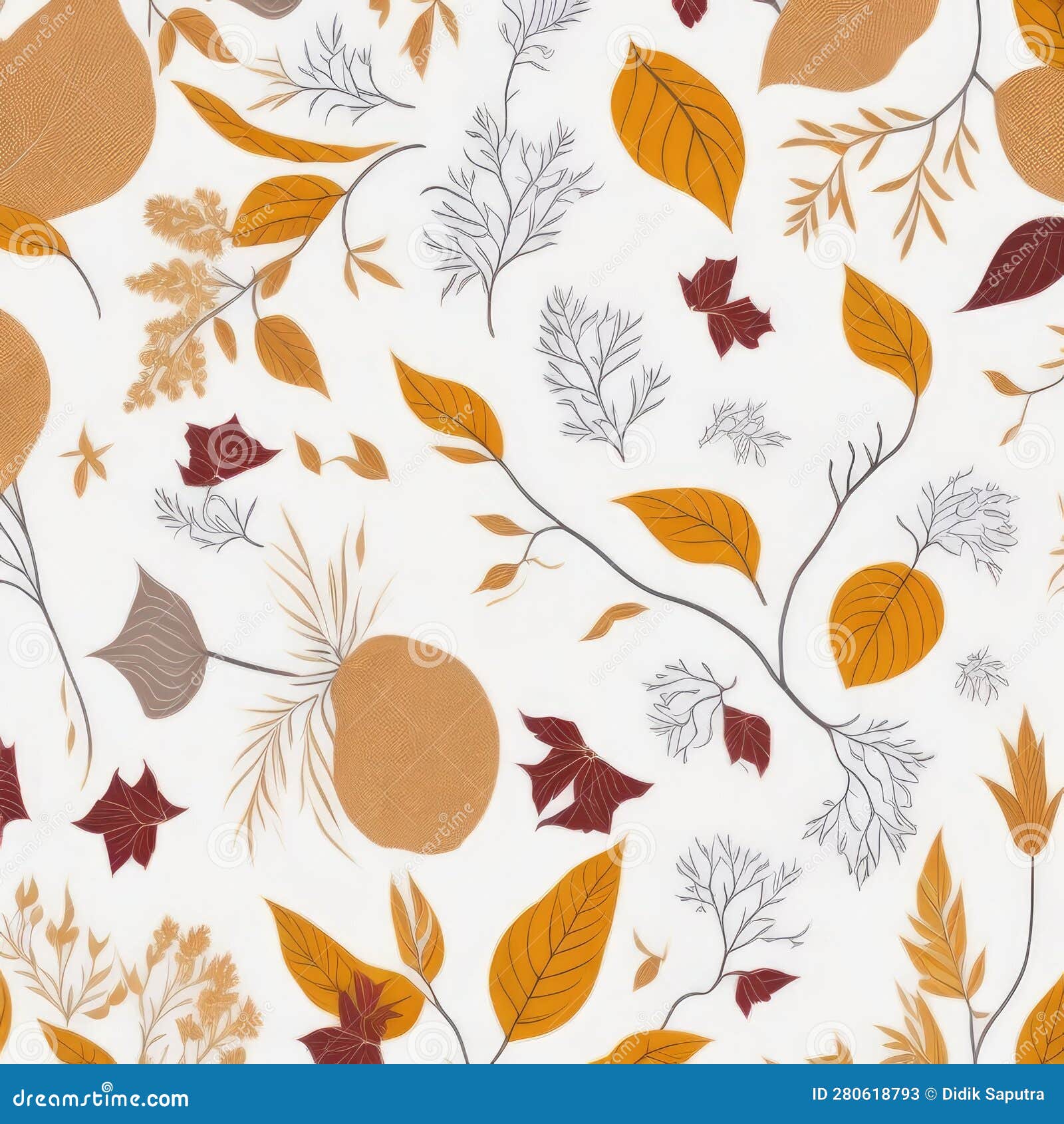 Illustration Pattern Abstract Background of Autumn Leaves Stock ...