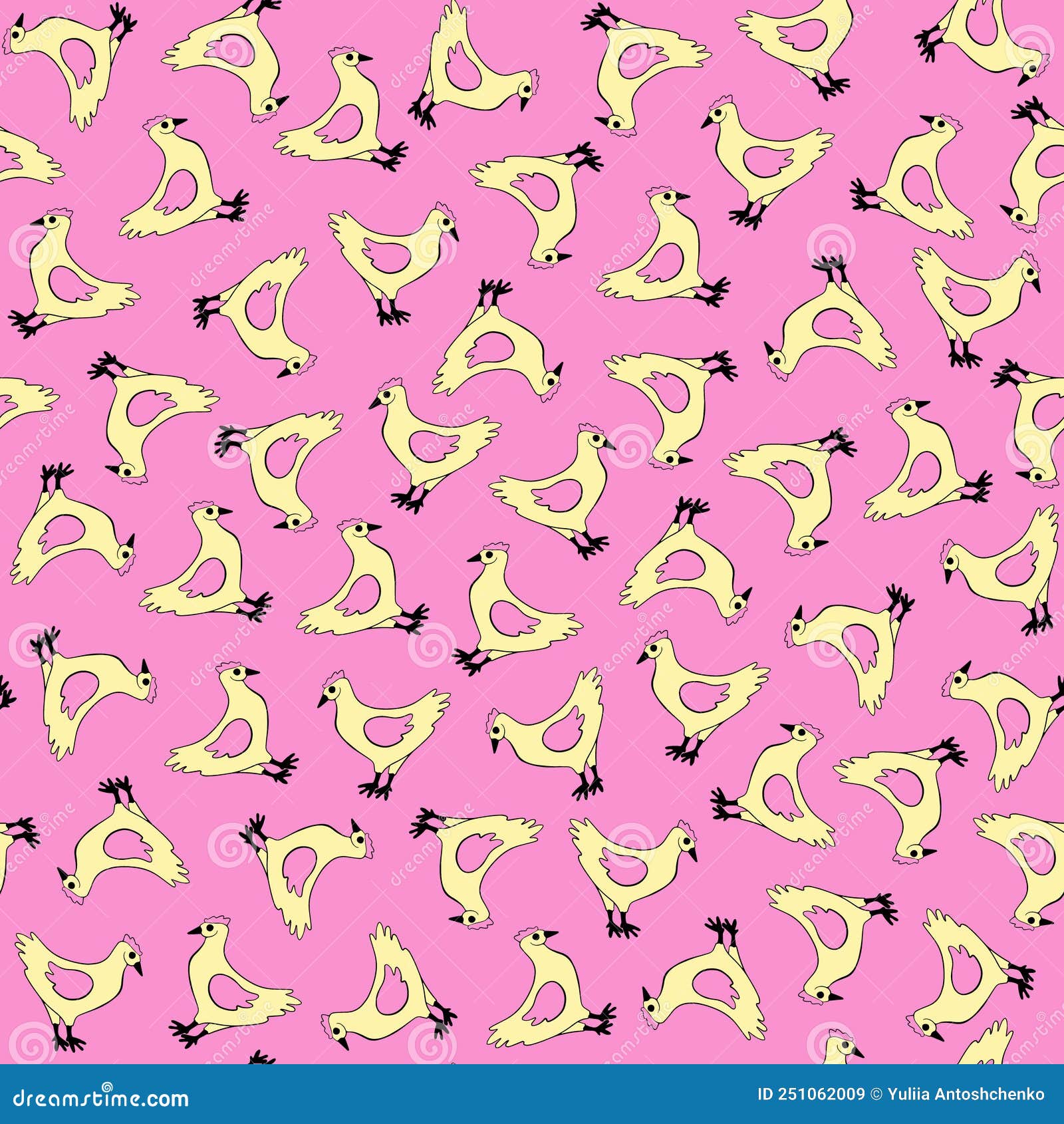 Illustration of a Pattern with Chickens. Stock Vector - Illustration of ...