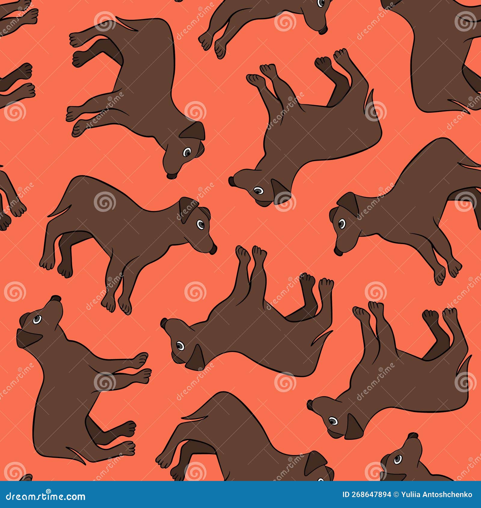 Illustration of Pattern with Dogs. Stock Vector - Illustration of ...