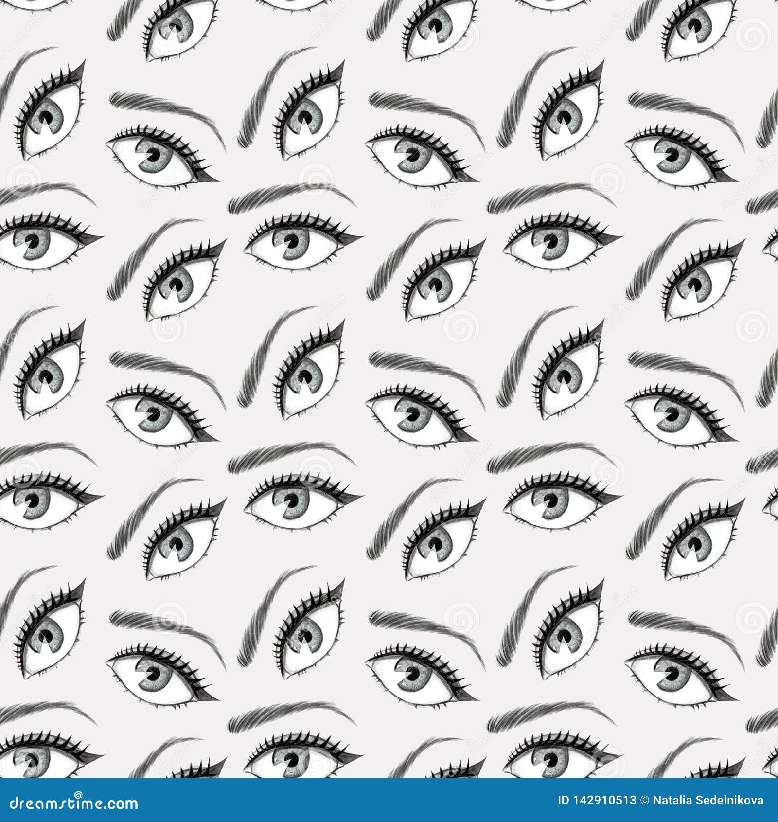 Illustration of Eyes Pattern Stock Illustration - Illustration of black ...