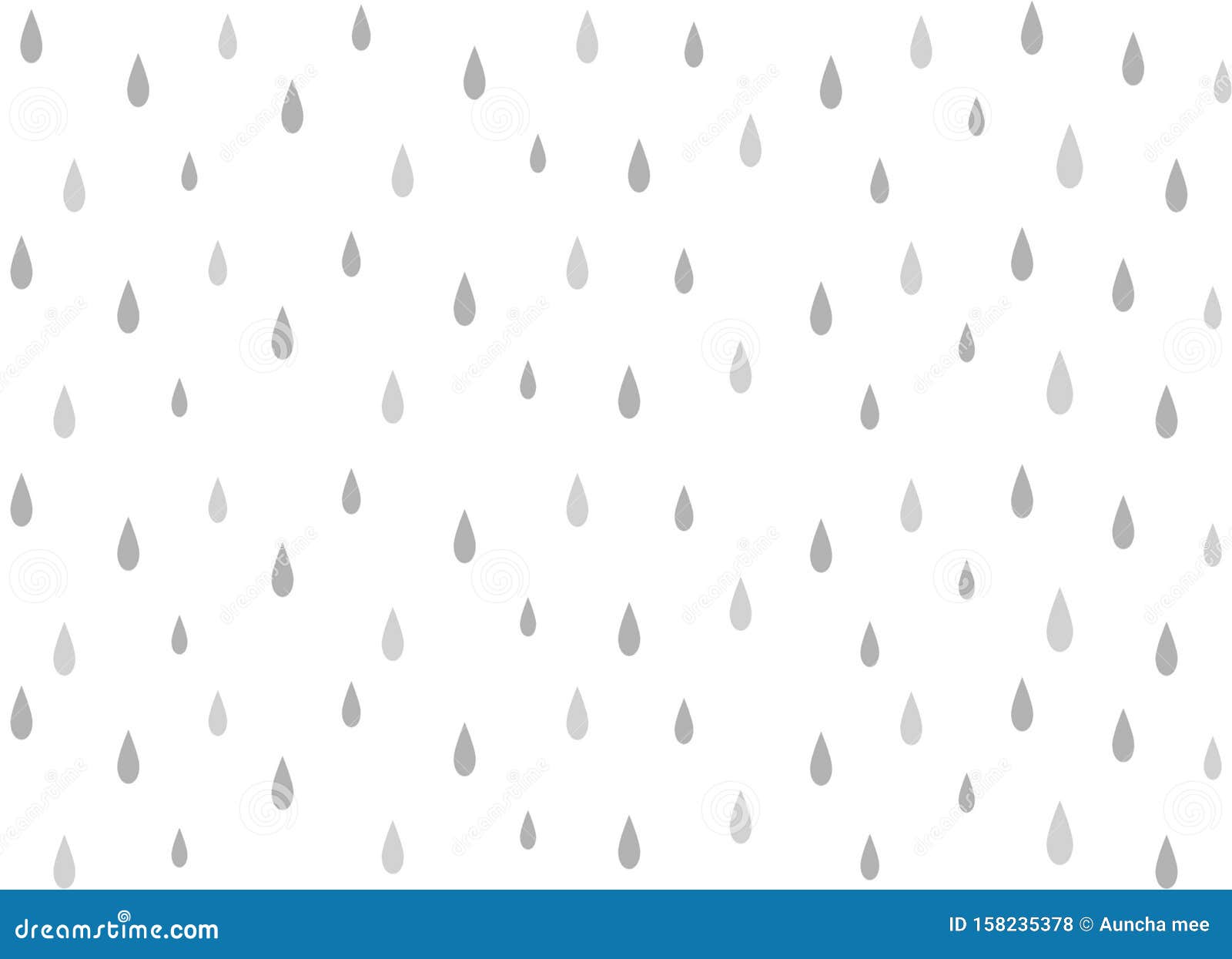 Illustration Pattern Rain Drops on White Background. Stock Photo ...