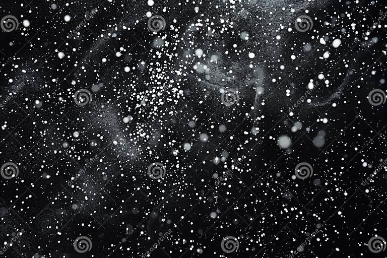 A Pattern of Small White Particles on a Black Background, Arranged in a ...