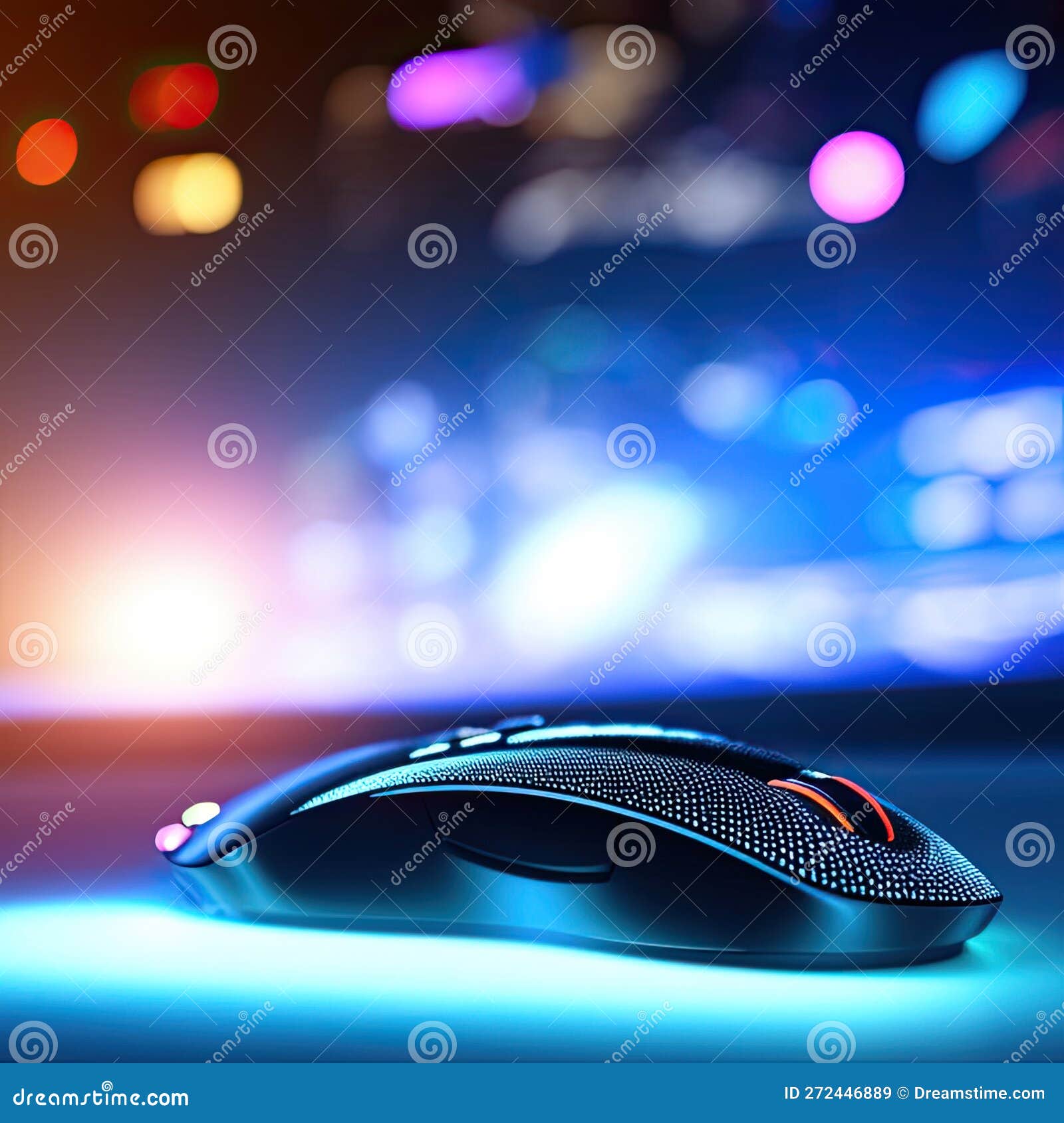 Illustration with a PC Mouse in the Foreground and a Sci-fi Background ...