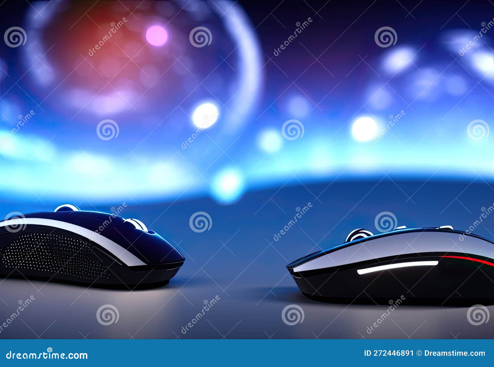 Illustration with a PC Mouse in the Foreground and a Sci-fi Background ...