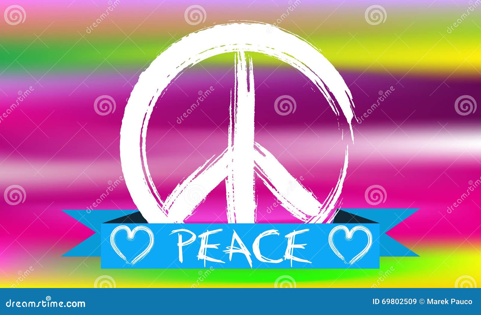 Illustration of Peace Sign on Colorful Background Stock Vector ...