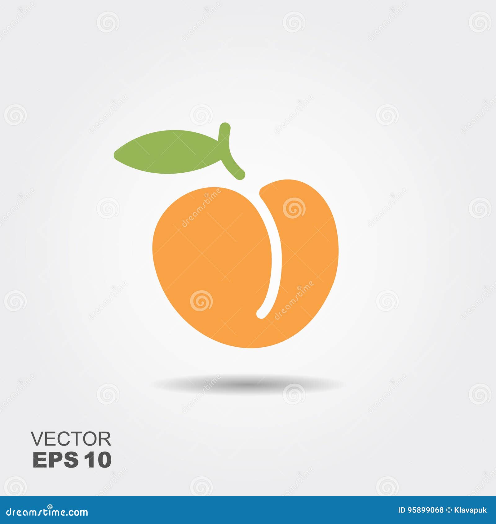 Illustration of Peach Flat Icon with Shadow Stock Vector - Illustration ...