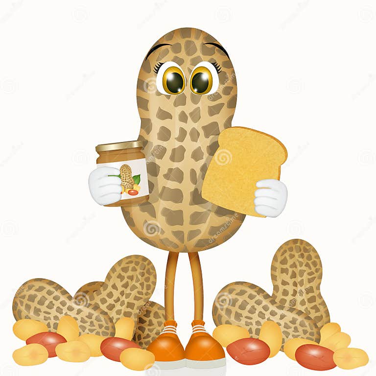 Illustration on Peanuts with Funny Face Stock Illustration ...