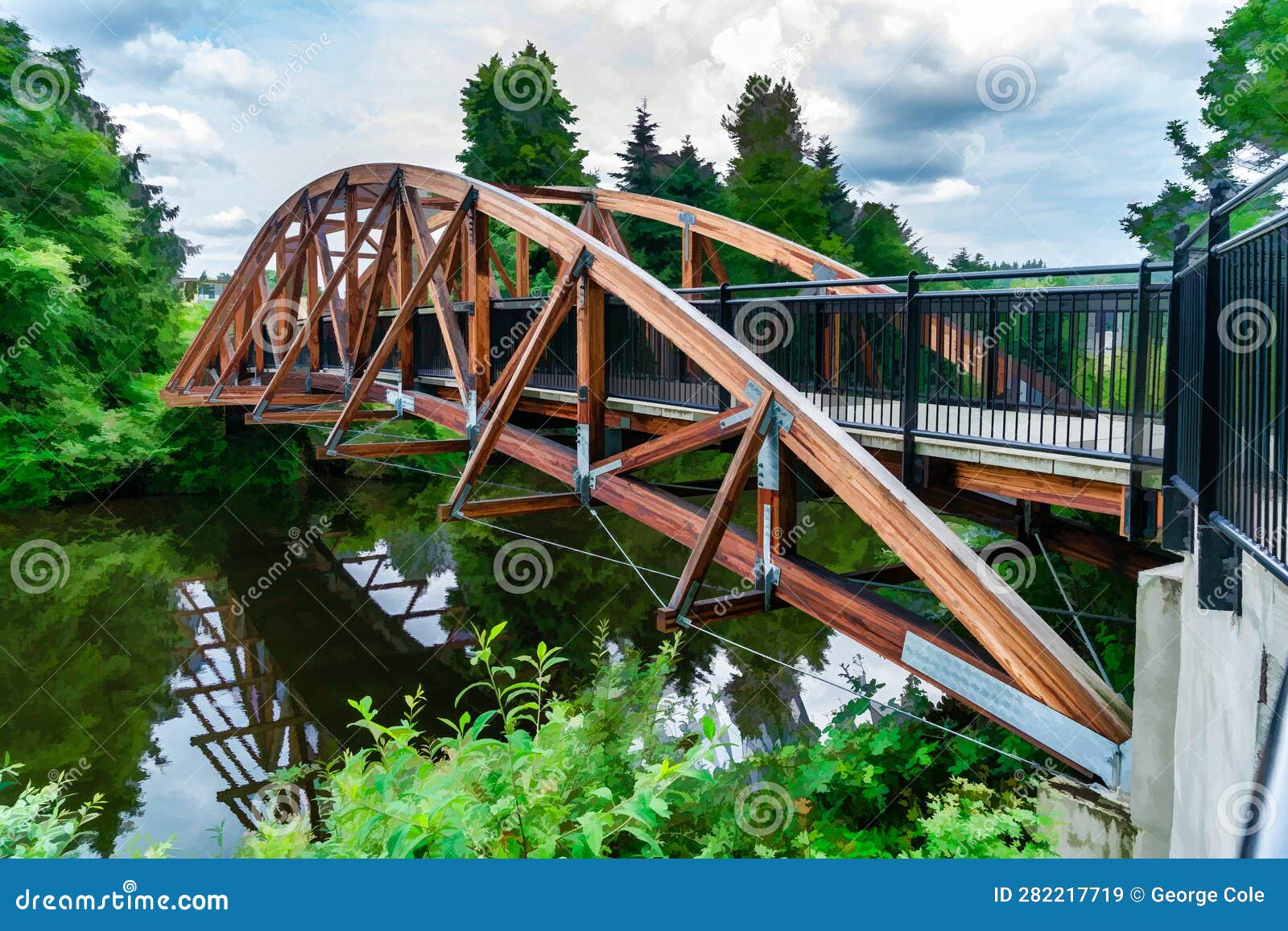 Bothell Bridge Illustration Stock Illustration - Illustration of bridge ...