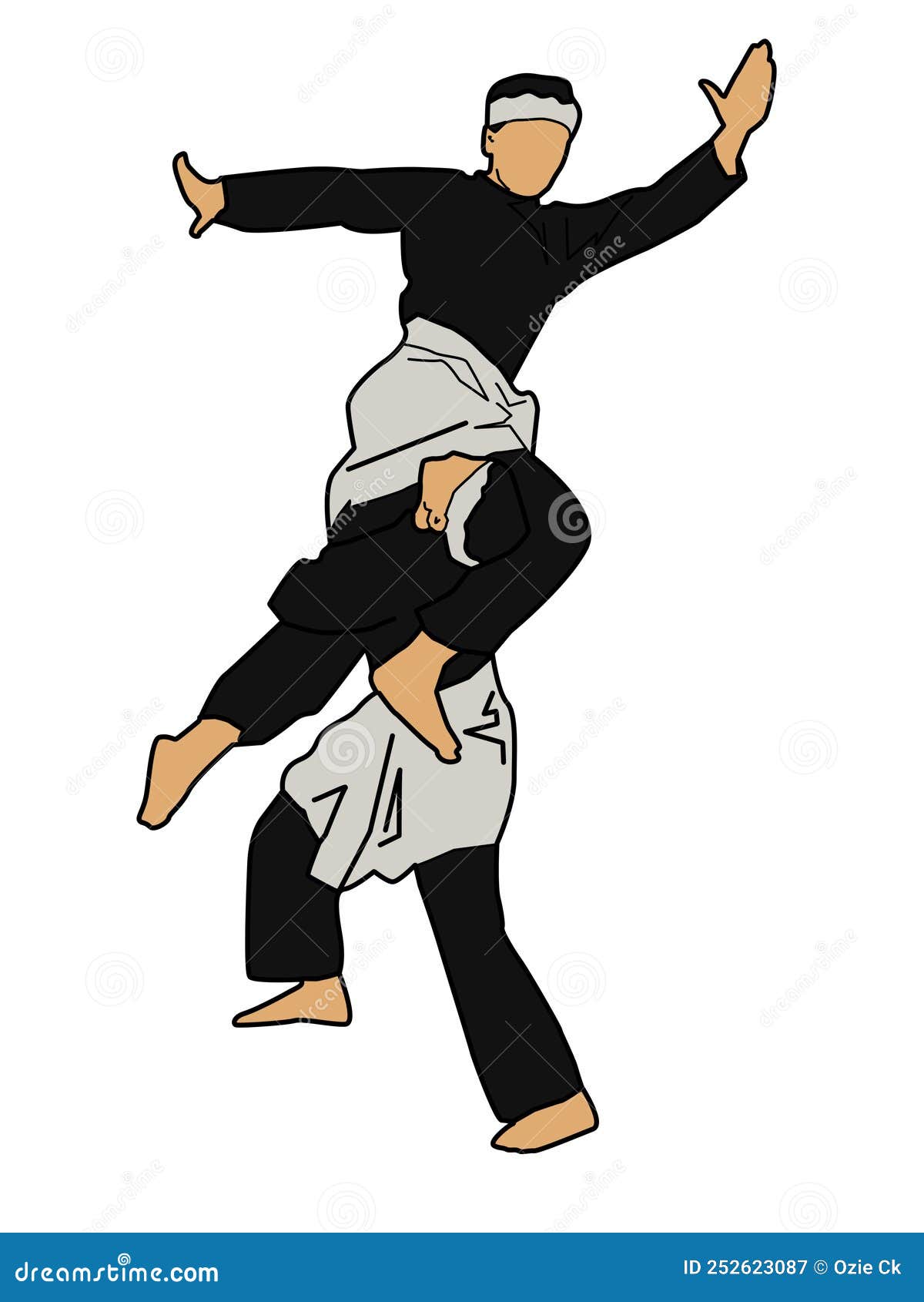 Illustration of Pencak Silat Athletes Combining in an Art Movement ...
