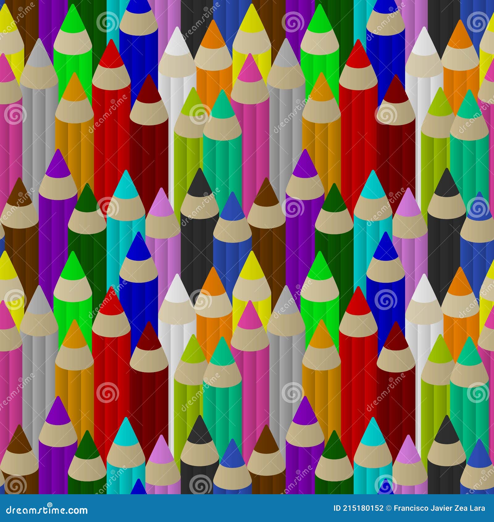 Illustration with Pencil Pattern Design in Variety of Colors Stock ...