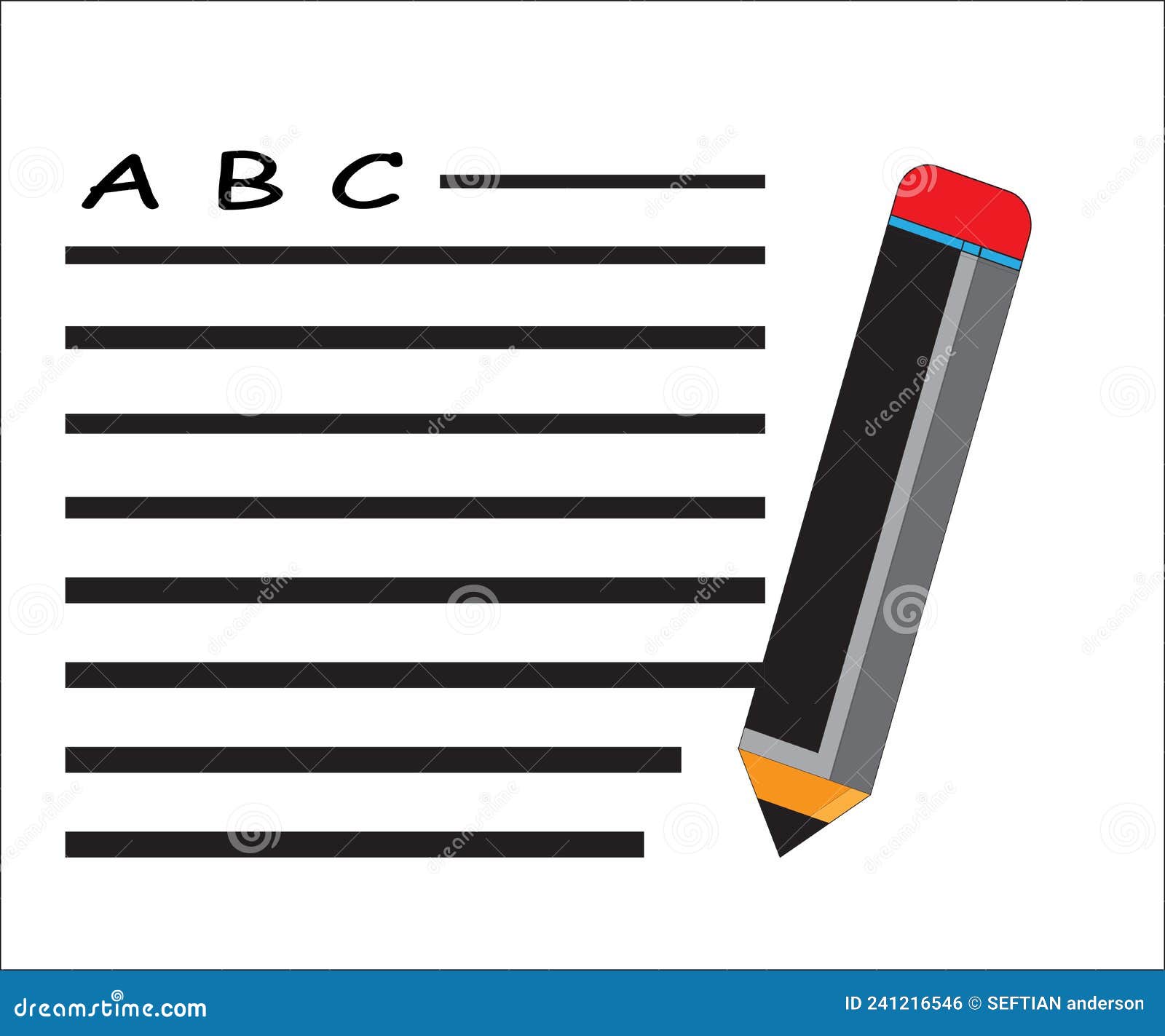 Illustration of a Pencil Writing Stock Illustration - Illustration of ...