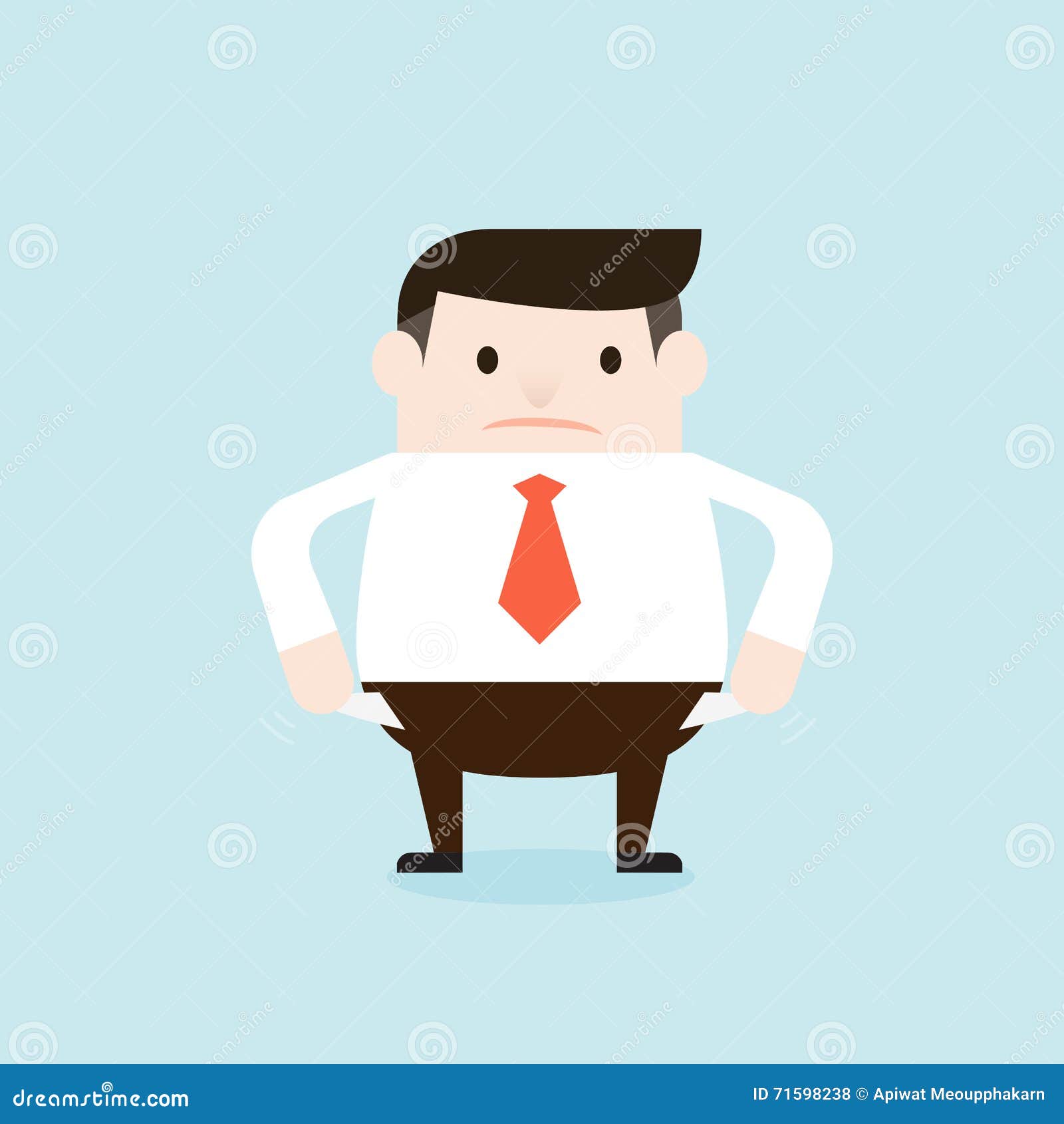 Illustration of Penniless Businessman Stock Vector - Illustration of ...