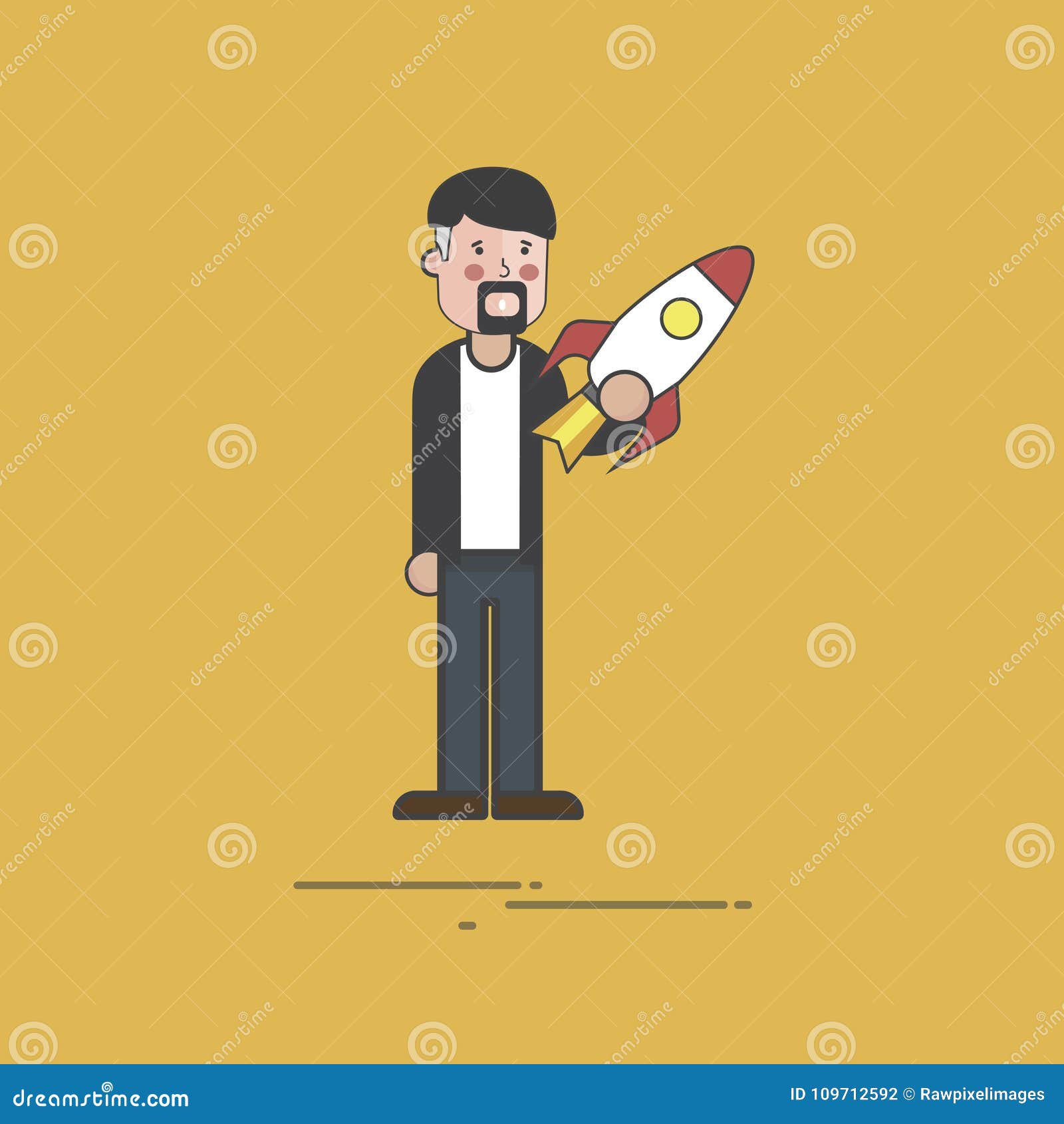 Illustration of People Avatar Rocket Launch Stock Illustration ...