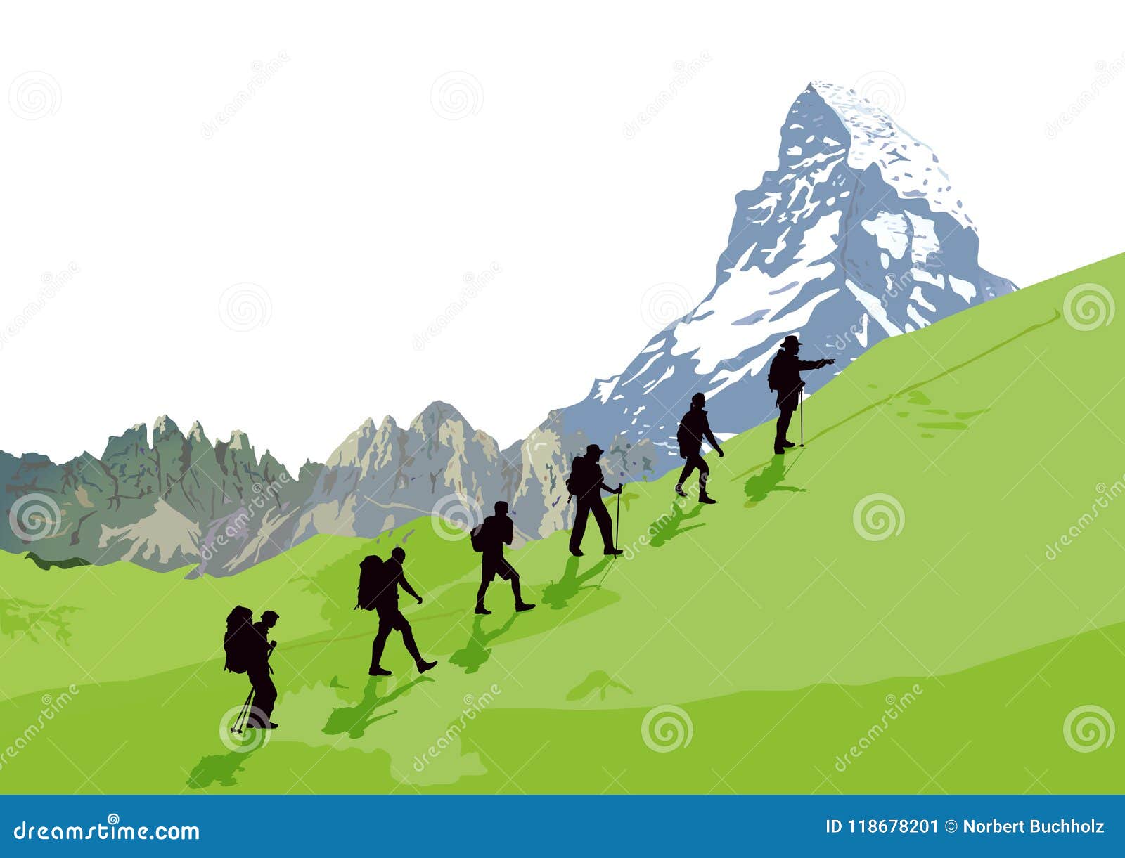 Mountain Climbers stock vector. Illustration of mountain - 118678201