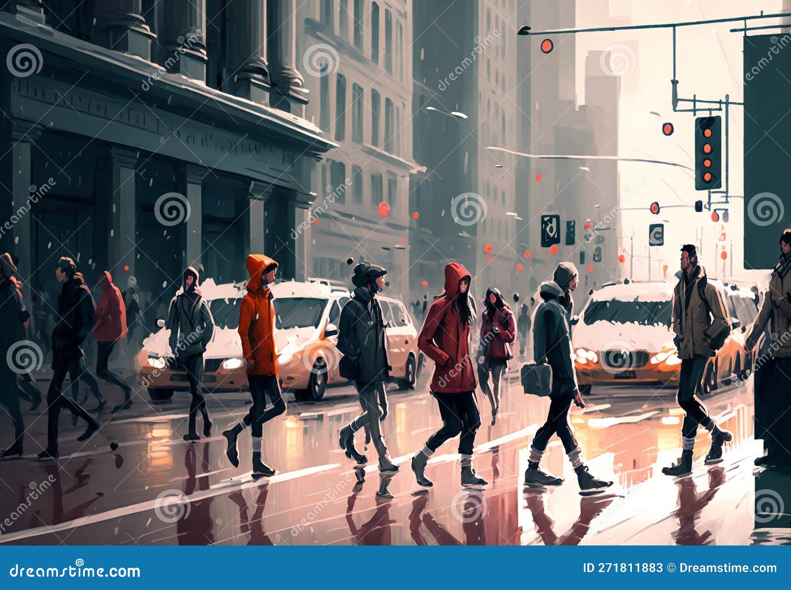 People Crossing a Street in Motion, People, Active Stock Illustration ...