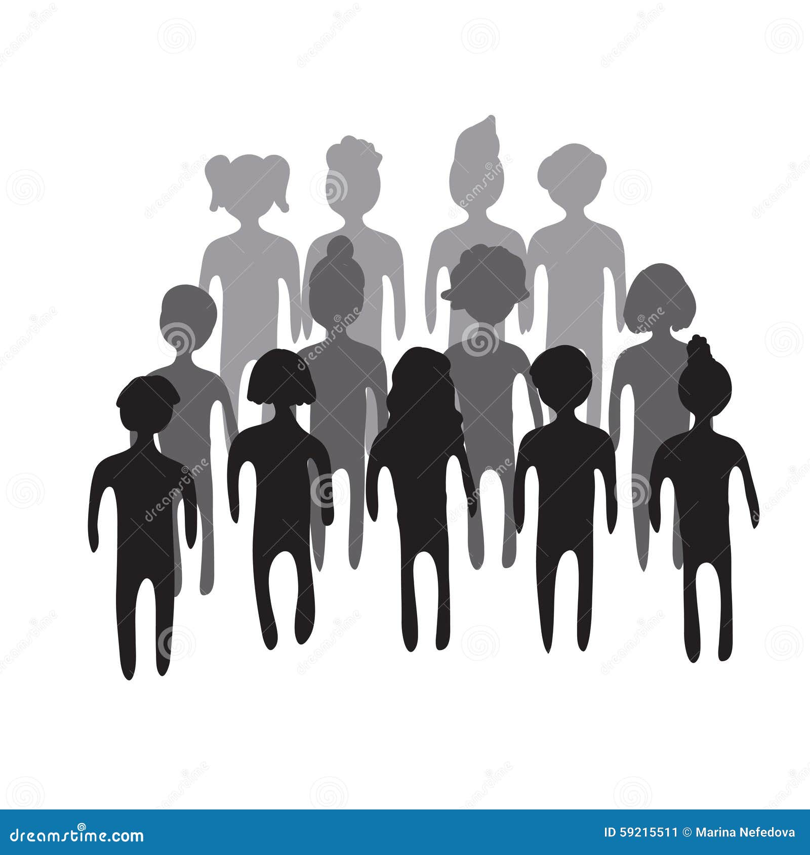 Illustration of People Crowd. Stock Illustration - Illustration of ...