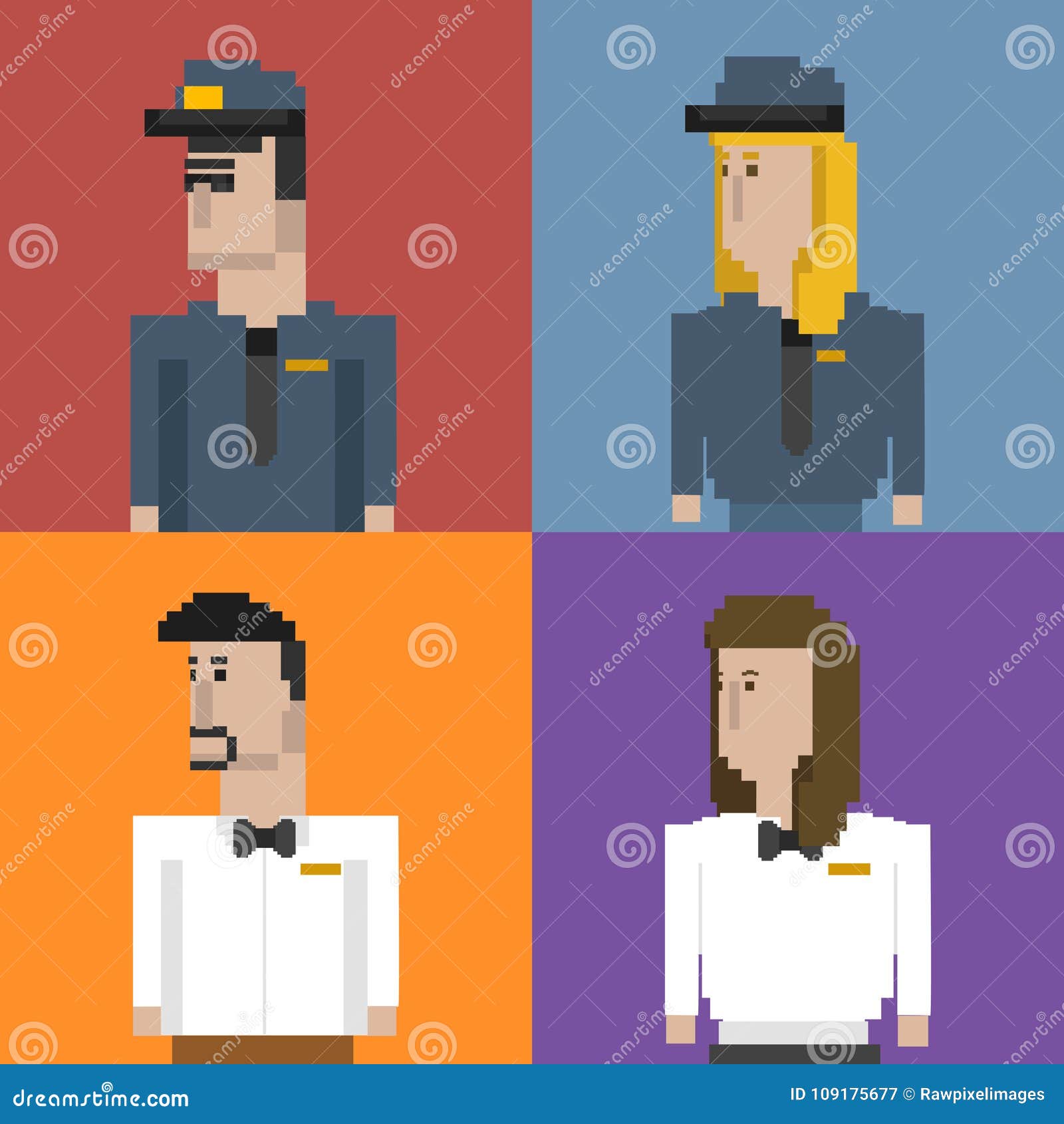 Illustration of People in Different Profession Uniforms Stock ...